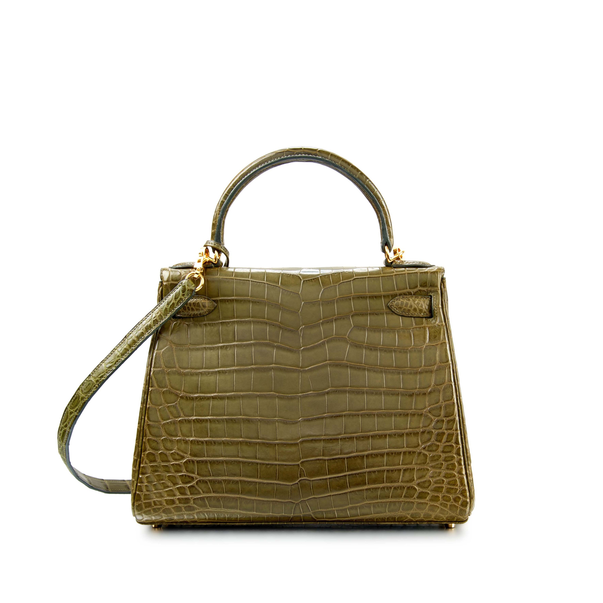 Vert Veronese Matte Niloticus Crocodile Kelly 28 Retourne Gold Hardware ...