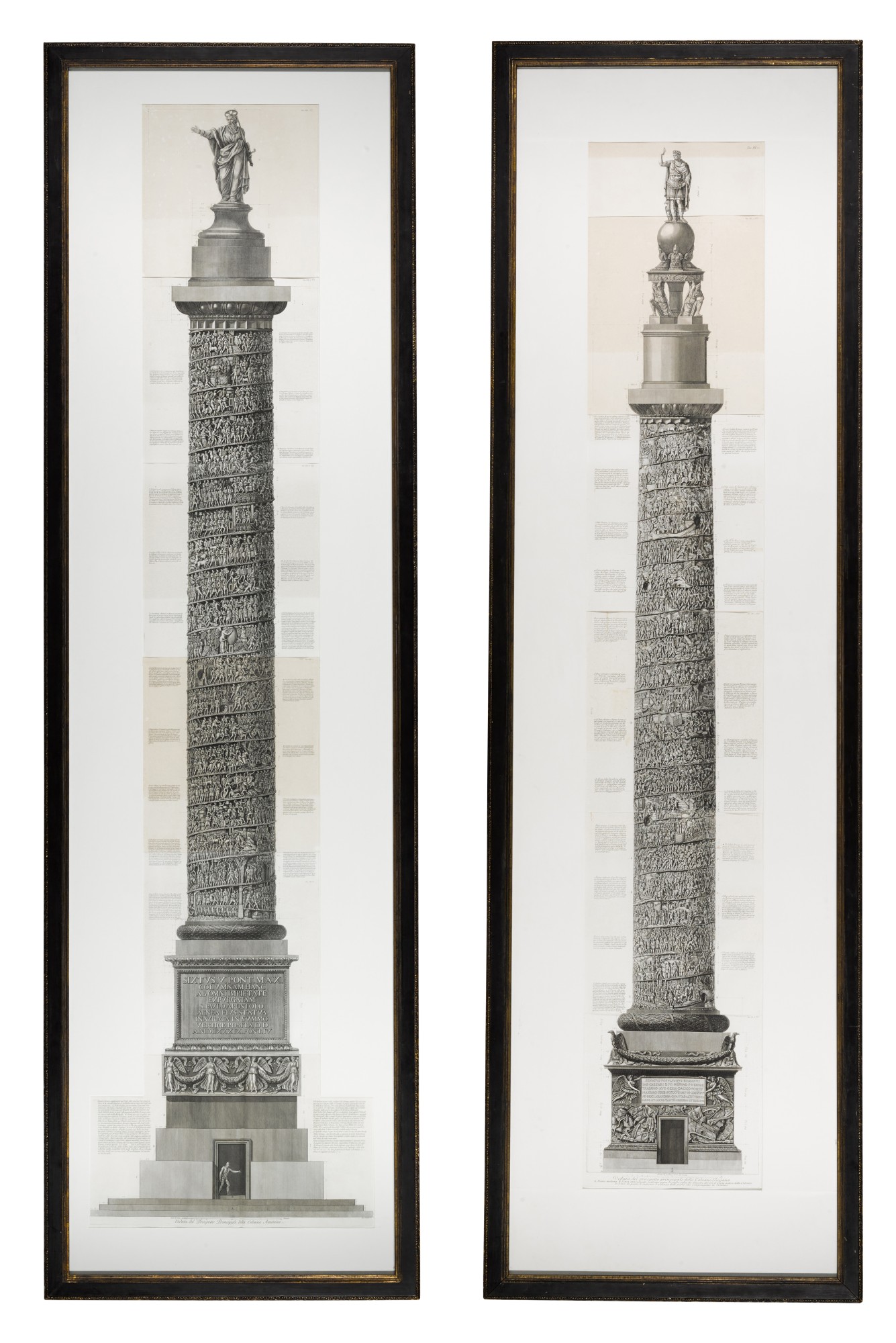 Francesco Piranesi (1756-1810), Two etchings of Roman columns, late ...