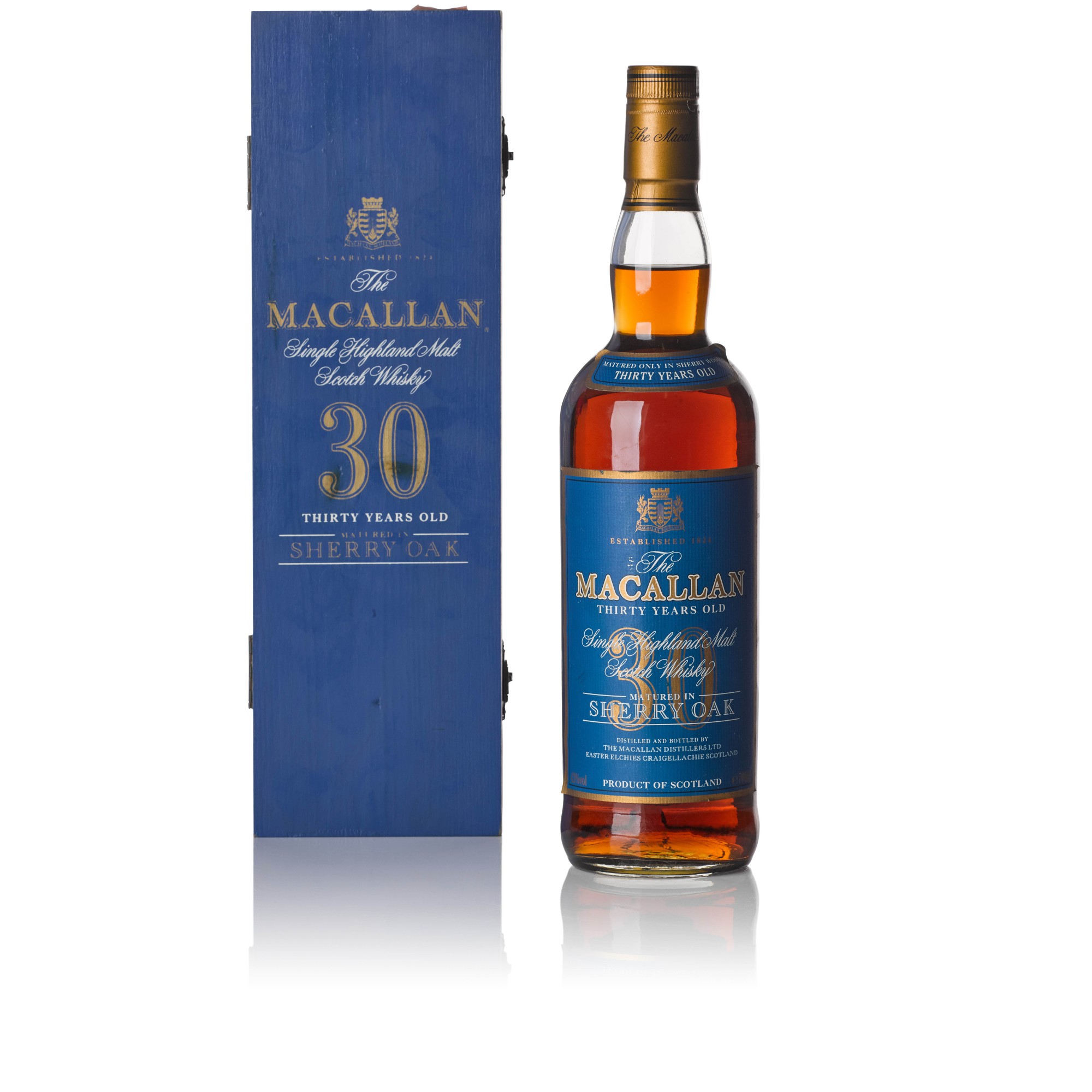 The Macallan 30 Year Old Sherry Oak Blue Box 43.0 abv NV | The Ultimate ...