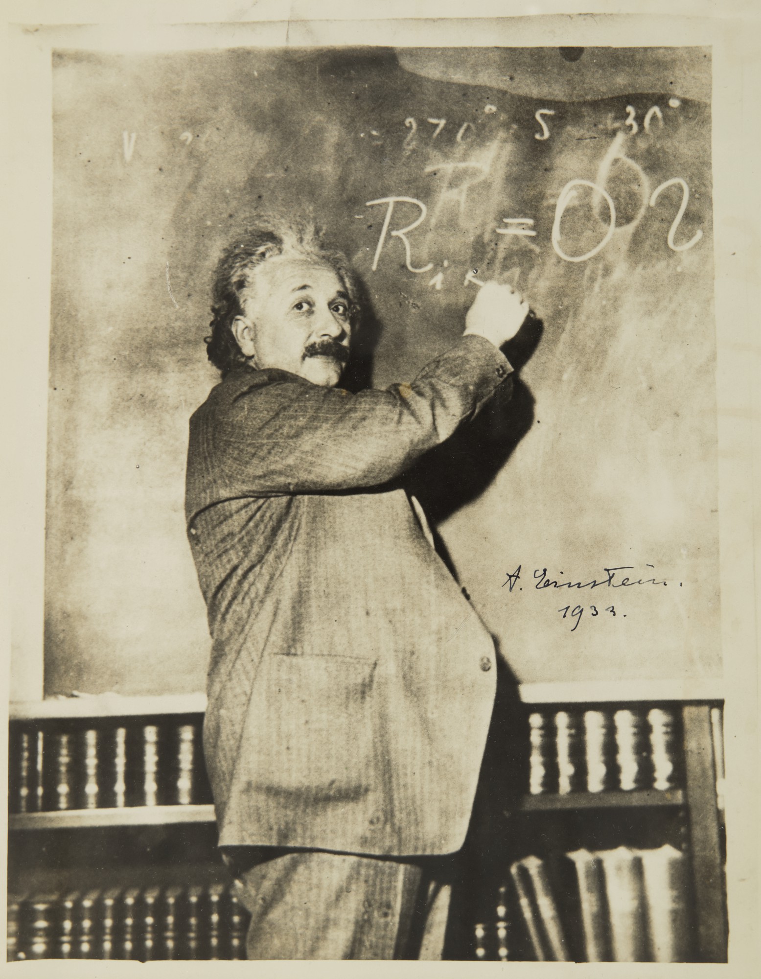 [EINSTEIN, ALBERT] | AN EXCEPTIONAL SIGNED PHOTOGRAPH OF EINSTEIN AT ...