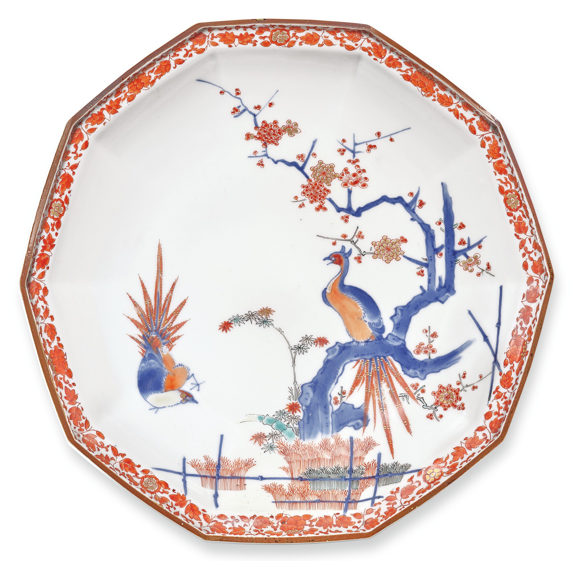 A PAIR OF KAKIEMON DISHES, FUKU MARKS, EDO PERIOD, LATE 17TH CENTURY ...
