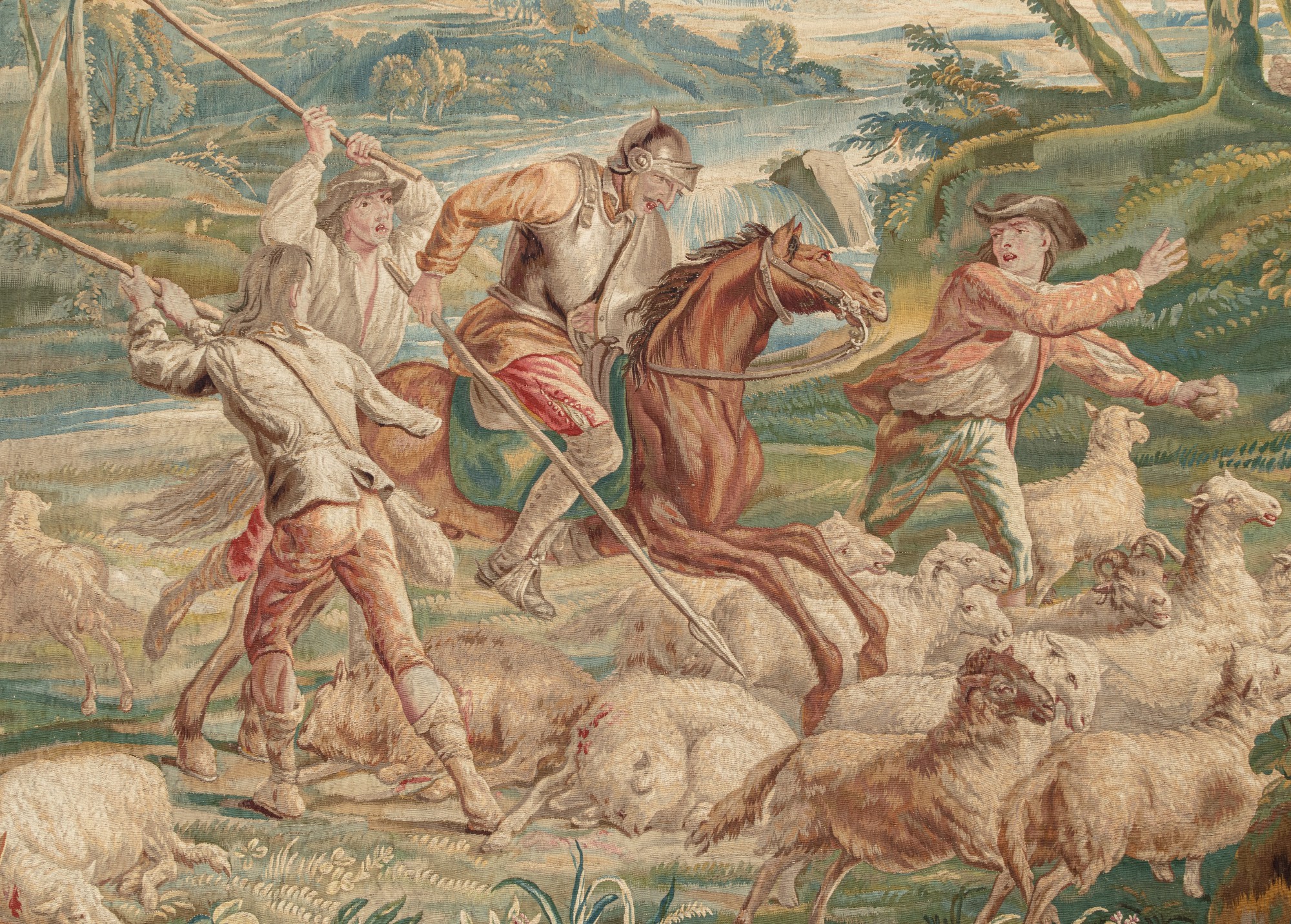 A tapestry depicting the story of Don Quichotte, Brussels, 18th century ...