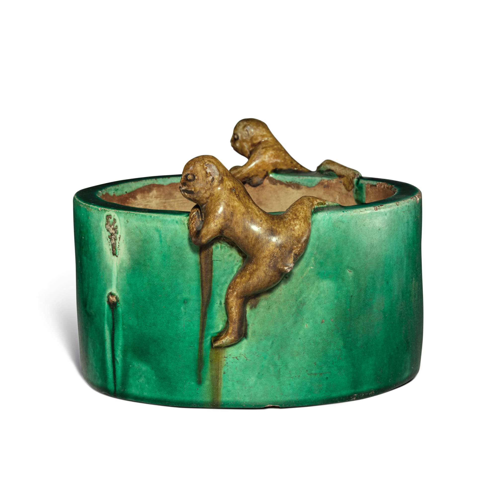 A sancai-glazed 'monkey' censer, Late Ming dynasty | 明末 三彩猴耳爐 | CHINA ...