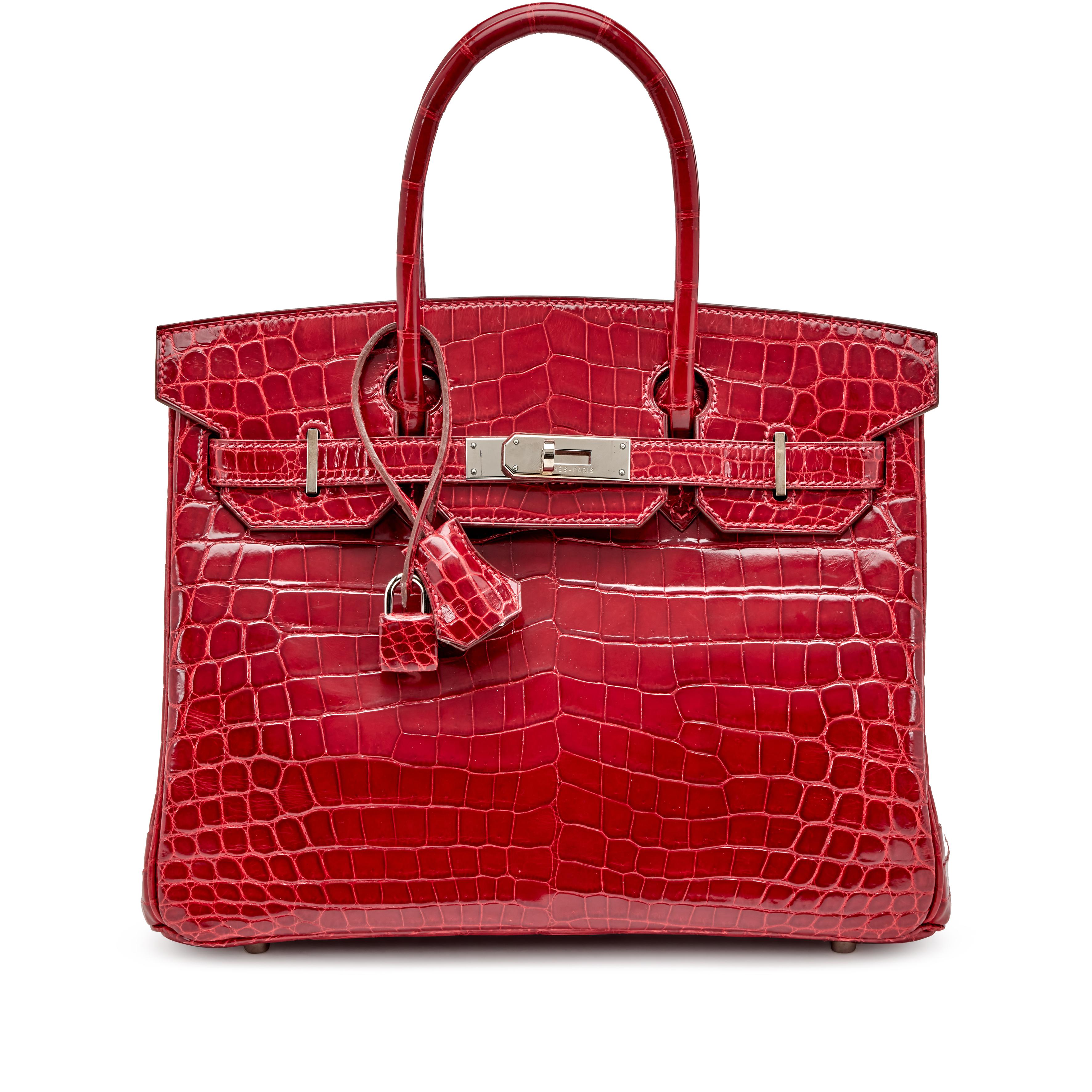 Rouge H Shiny Niloticus Crocodile Birkin 30 Palladium Hardware, 2005 ...