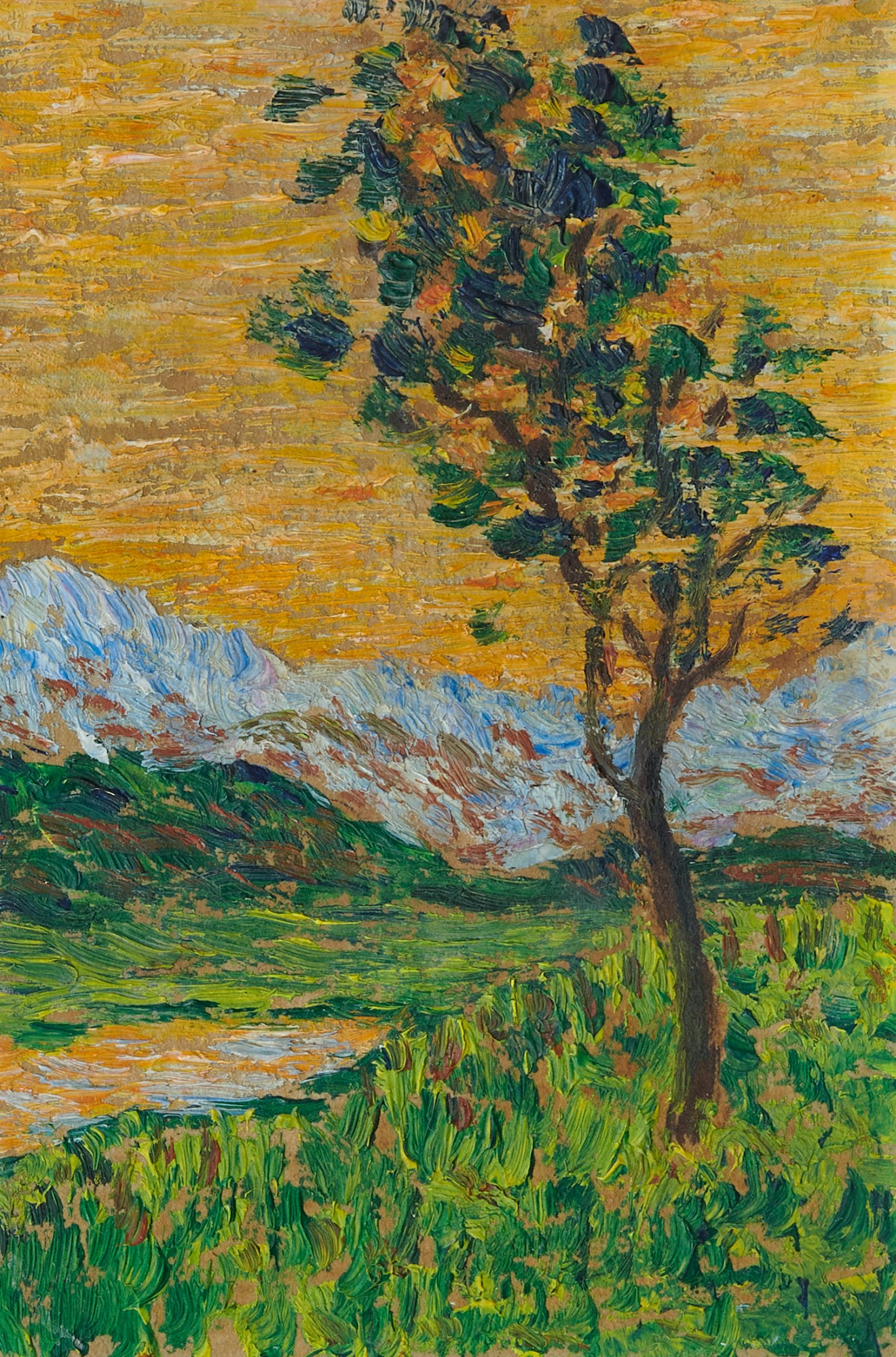 GOTTARDO SEGANTINI | BERGLANDSCHAFT MIT BÄUMEN, 1936 | Swiss Made ...