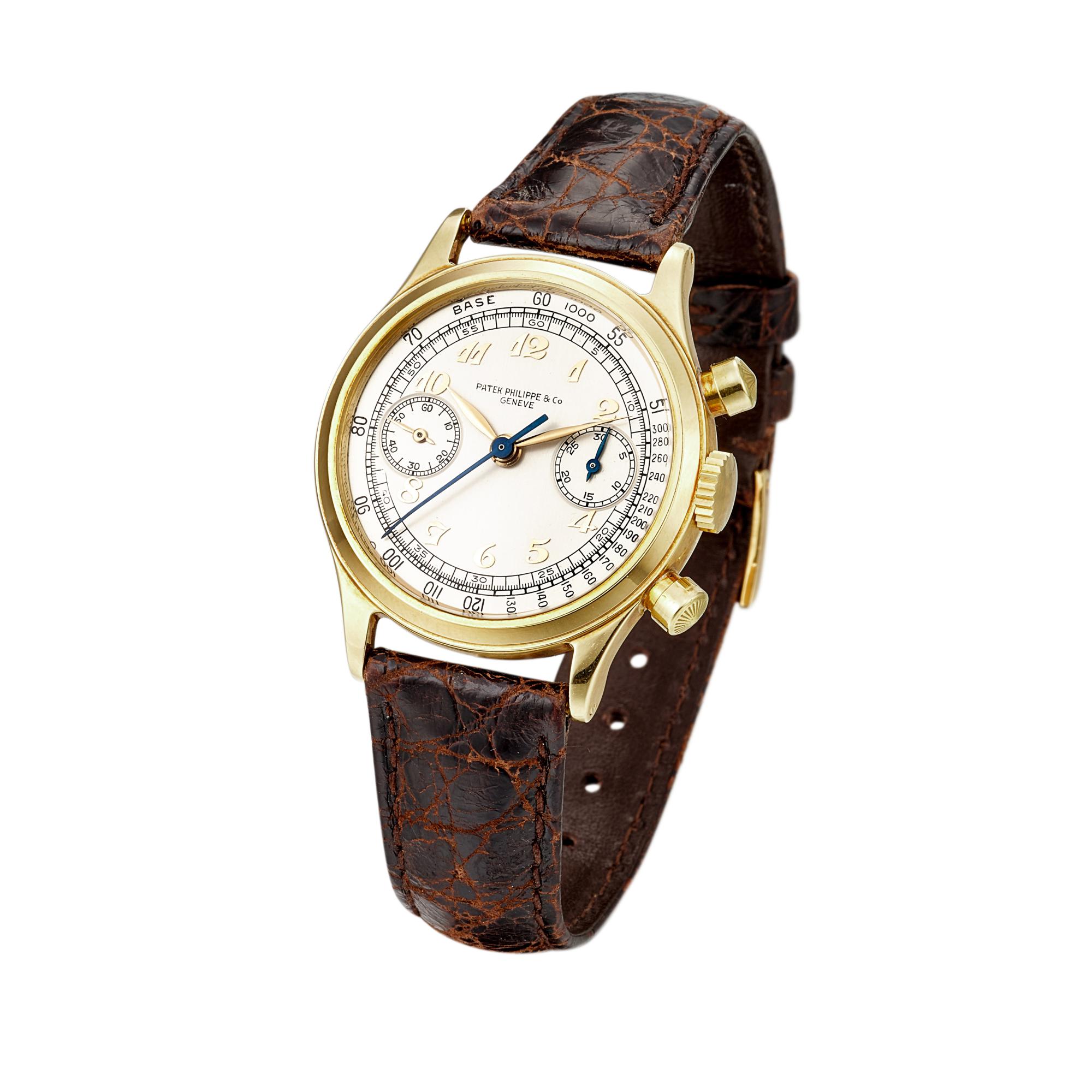 Reference 1463 | A yellow gold chronograph wristwatch with Breguet ...
