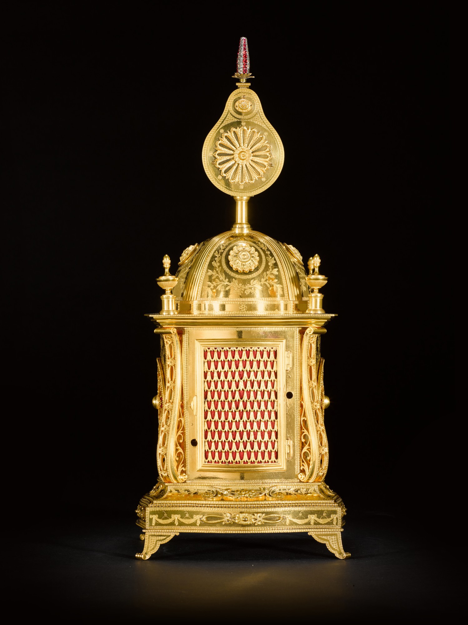 John Mottram: A George III gilt-brass paste-set musical automaton table ...