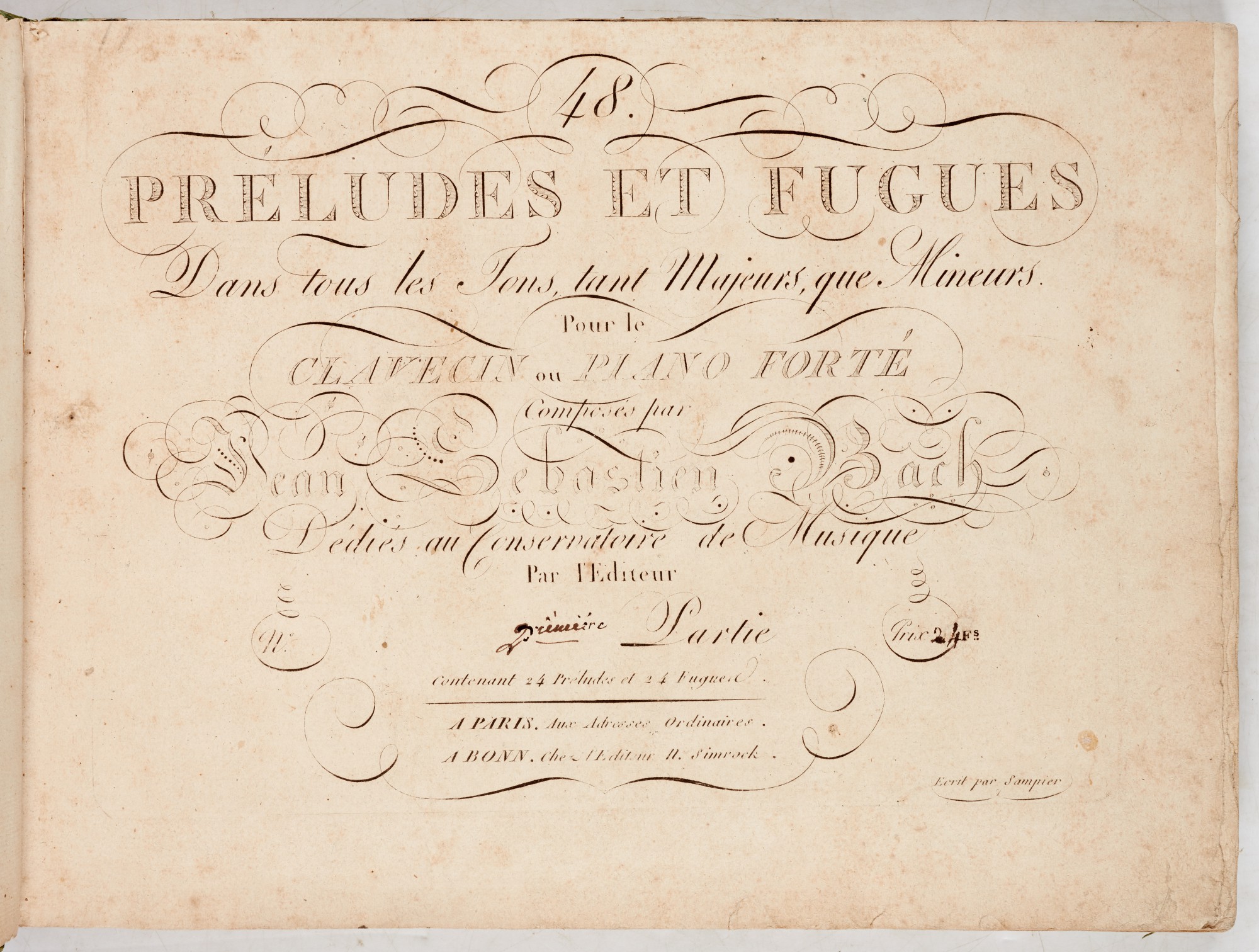 J.S. Bach. Simrock edition of the '48', Book 1, and Nägeli edition of ...