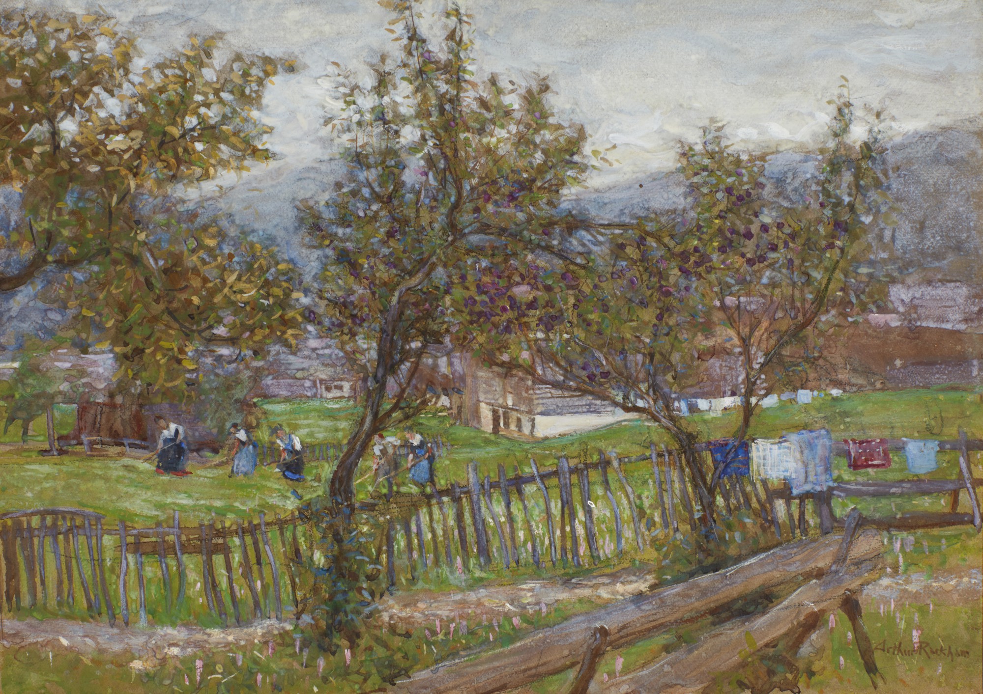 Rackham, Four landscape watercolours ("Domodossola", "Near Vossevangen ...