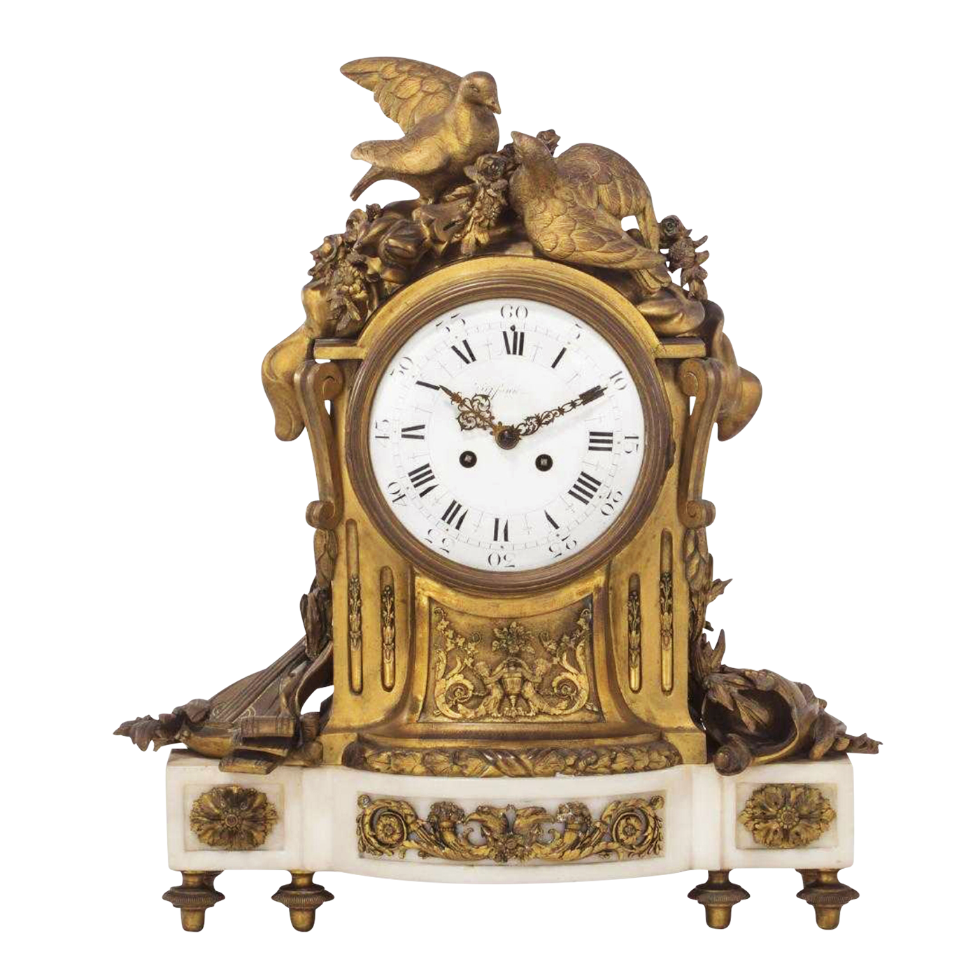 Tiffany & Co. Antique French Napoleon III Gilt Bronze And Marble Mantel ...