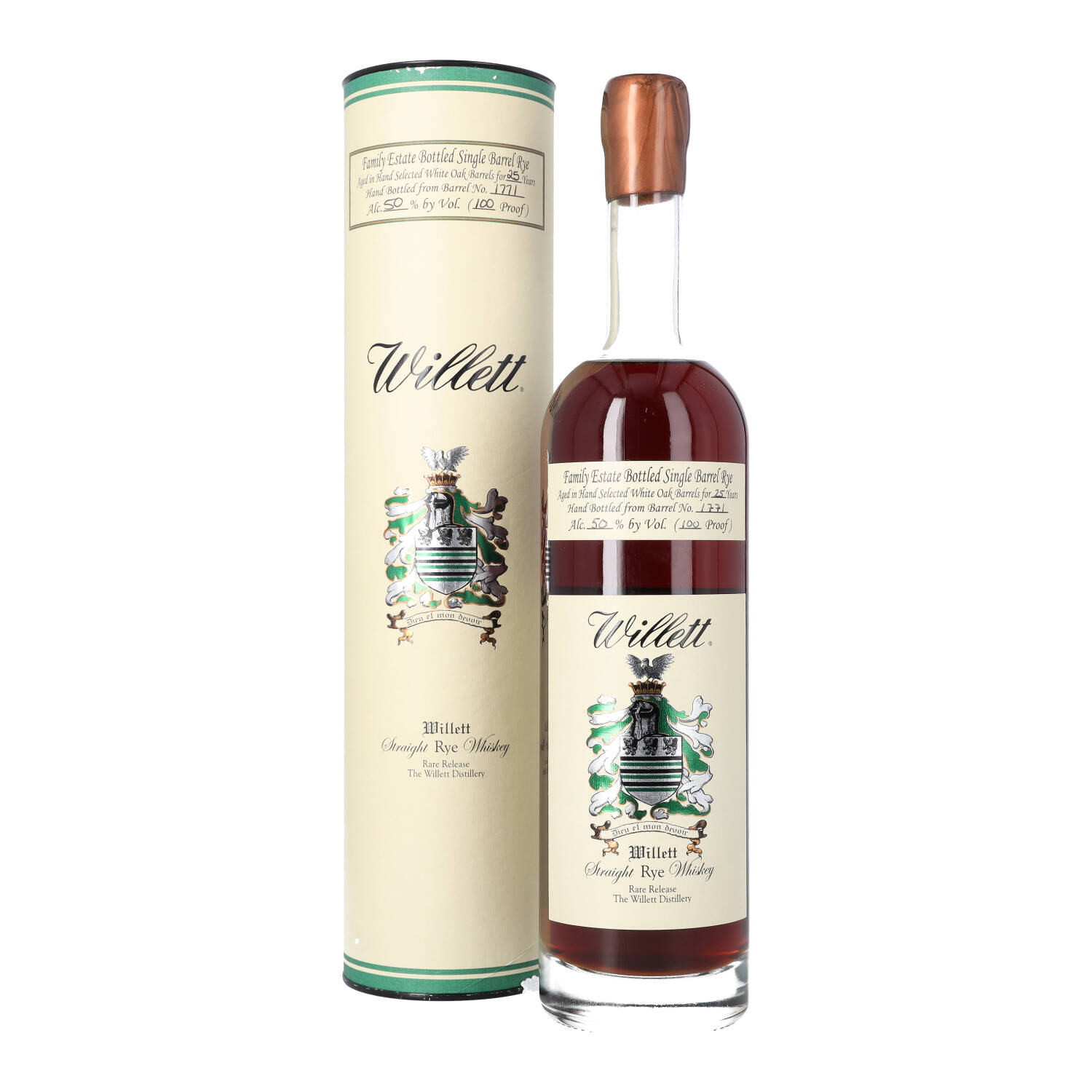 Willett Family Estate Single Barrel Rye 25 Year Old 100 proof NV (1 ...