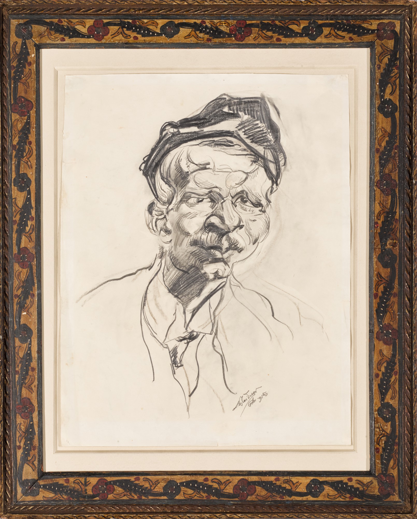 LUDWIG MEIDNER | SELBSTPORTRÄT MIT MÜTZE (SELF-PORTRAIT WITH CAP ...