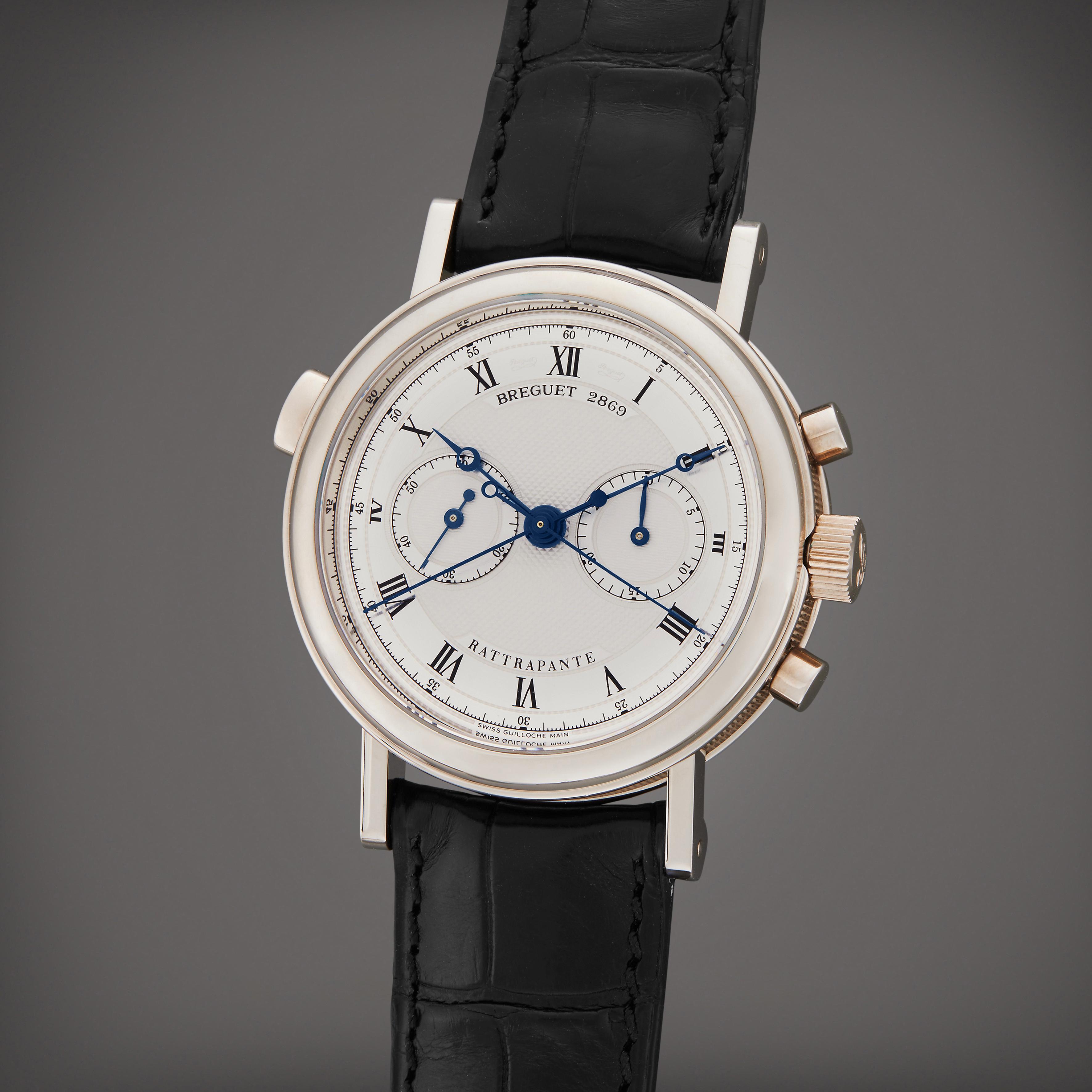Reference 3947 Rattrapante | A white gold split seconds chronograph ...