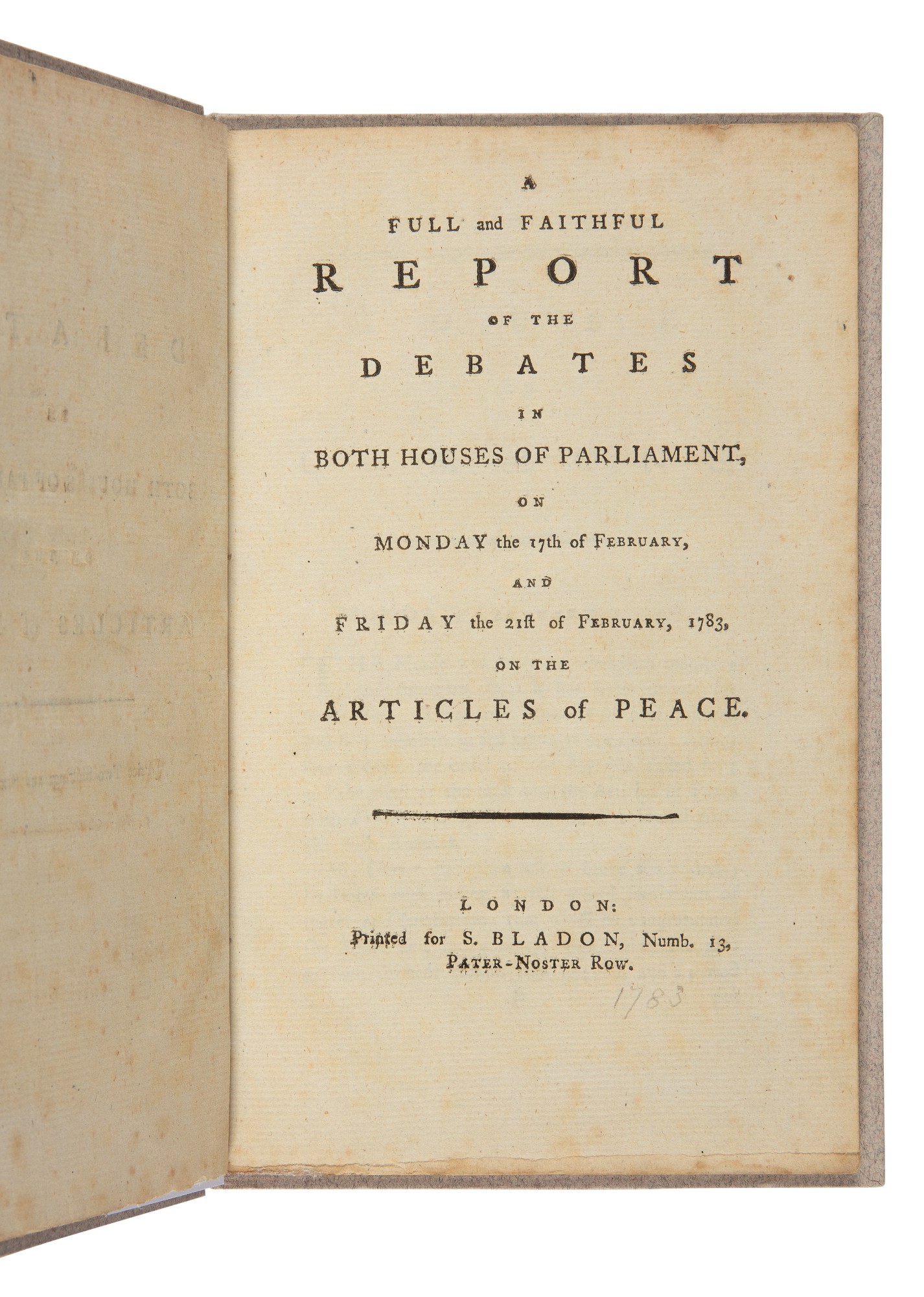 (American Revolution) | First edition of the debates in Parliament on ...