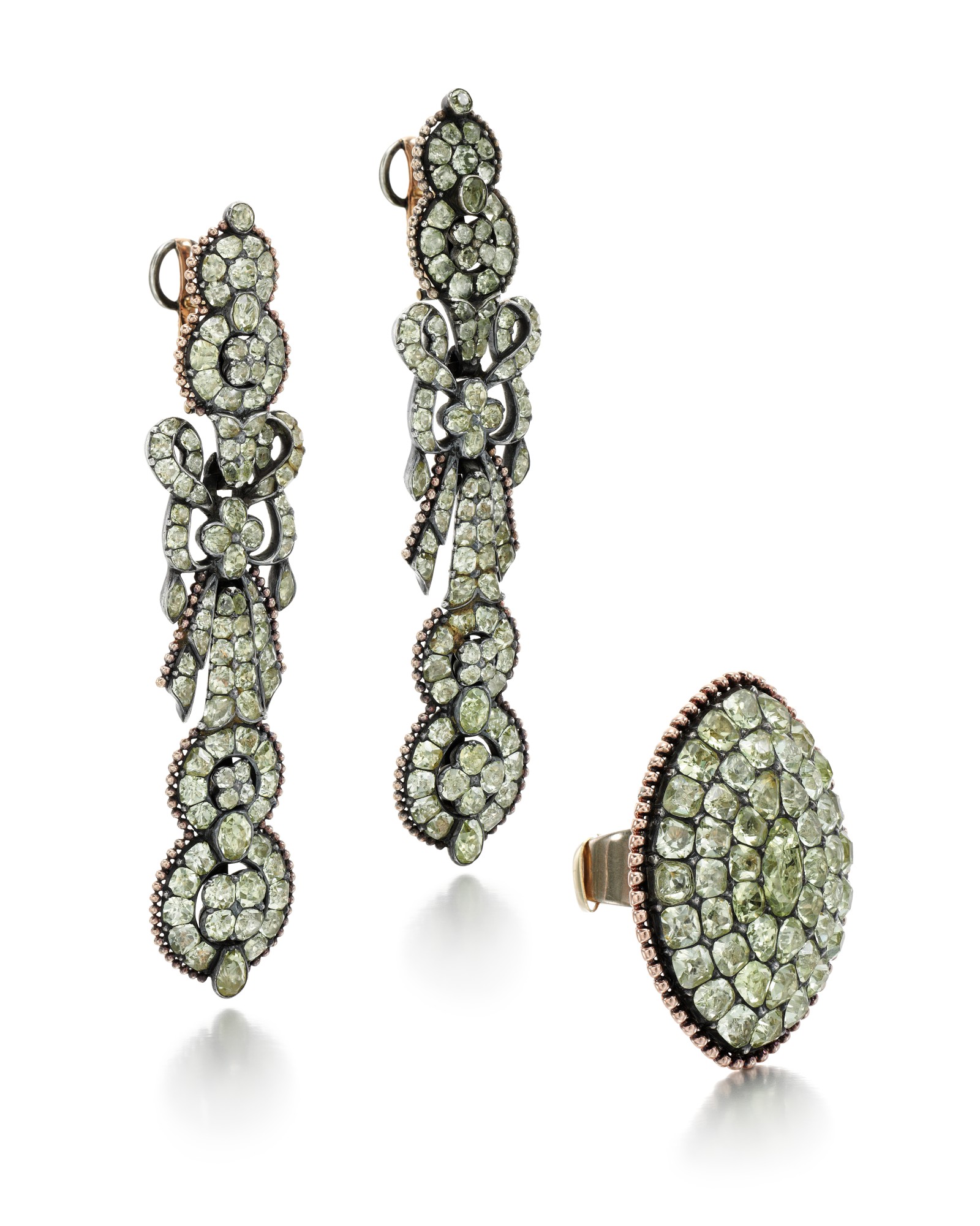 PAIR OF CHRYSOBERYL EARRINGS AND A RING | Fine Jewels | Jewellery ...