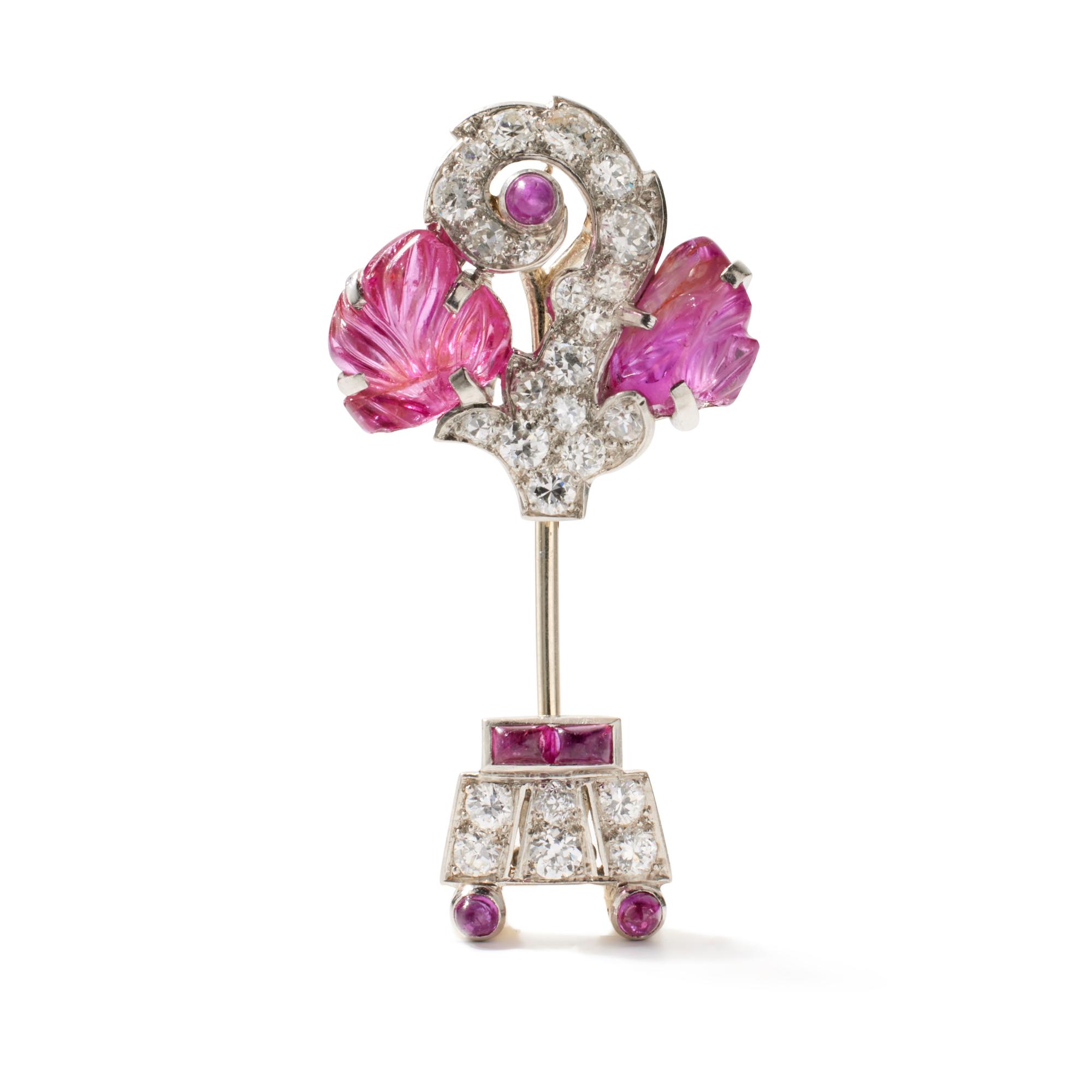 Ruby and Diamond Jabot Brooch | Important Jewels: Part II | | Sotheby's