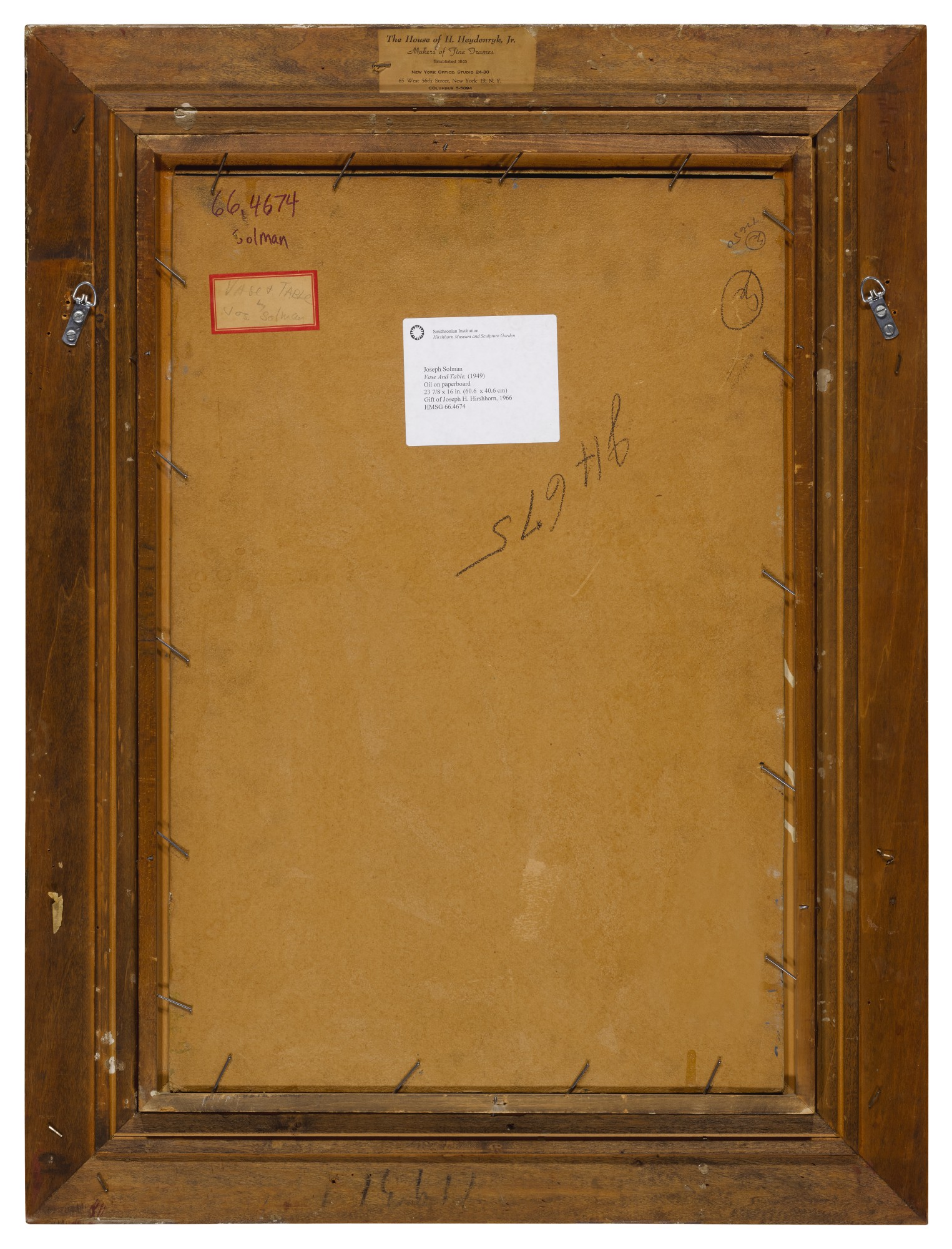 JOSEPH SOLMAN | VASE AND TABLE | Joseph H. Hirshhorn: Collector for A ...