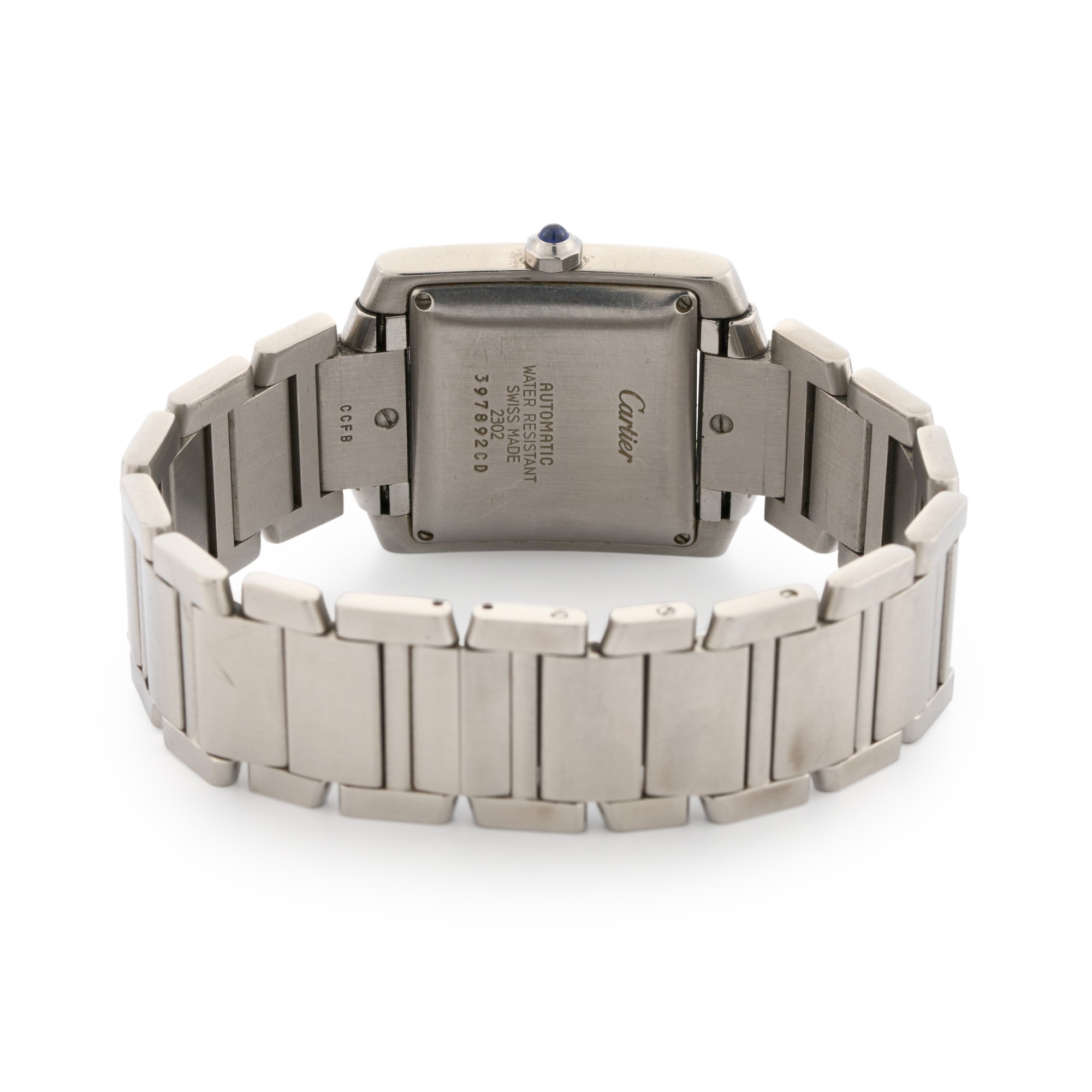 Tank Française, Ref. 2302 Stainless steel wristwatch with date and ...