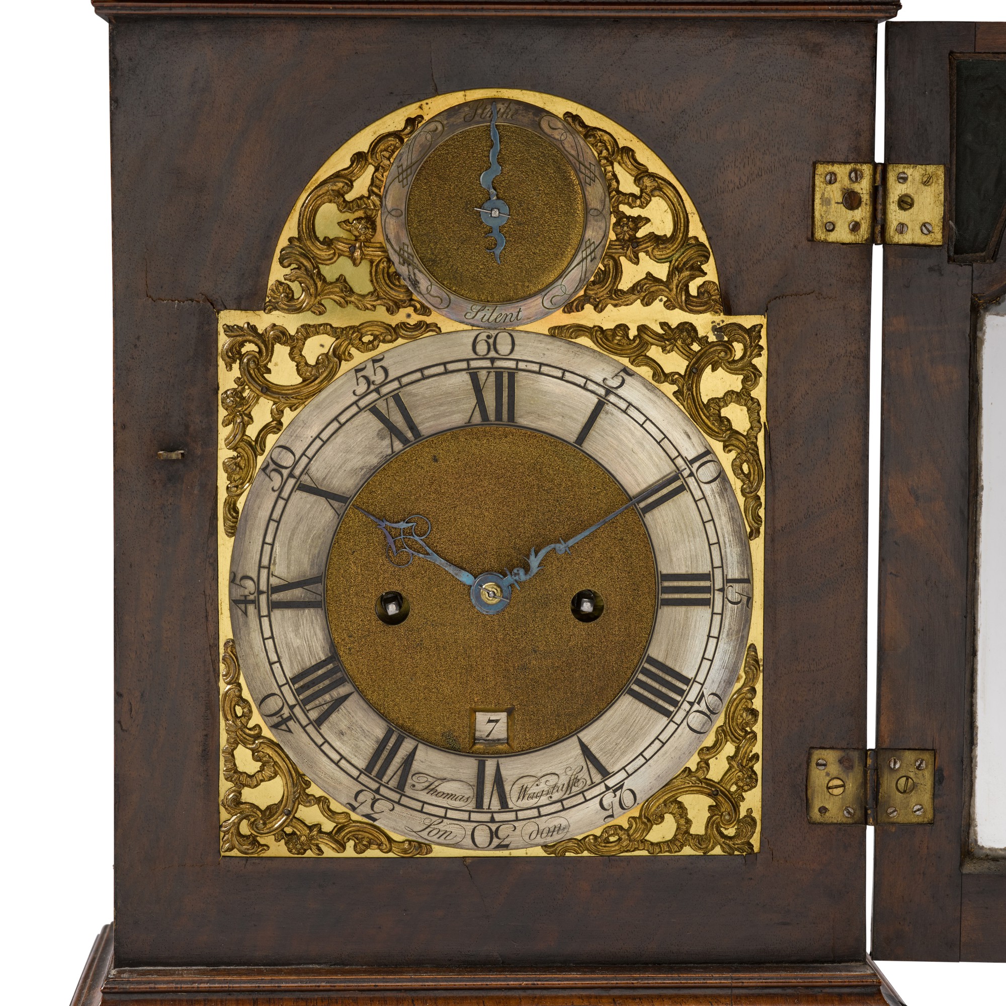 A George III walnut table clock, Thomas Wagstaffe, London, circa 1770 ...