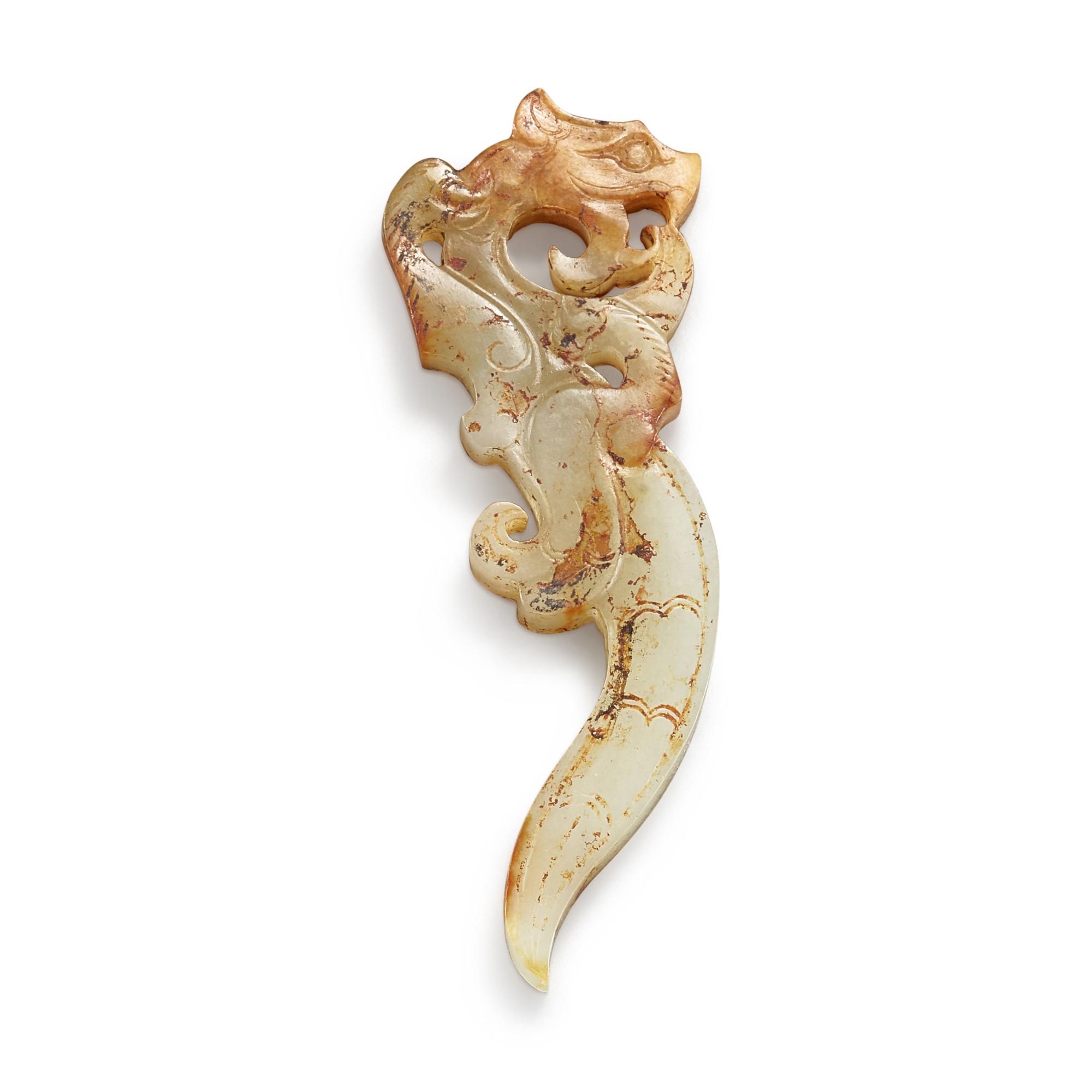 An archaic white jade 'dragon' plaque Han dynasty | 漢 白玉龍 | Chinese Art ...