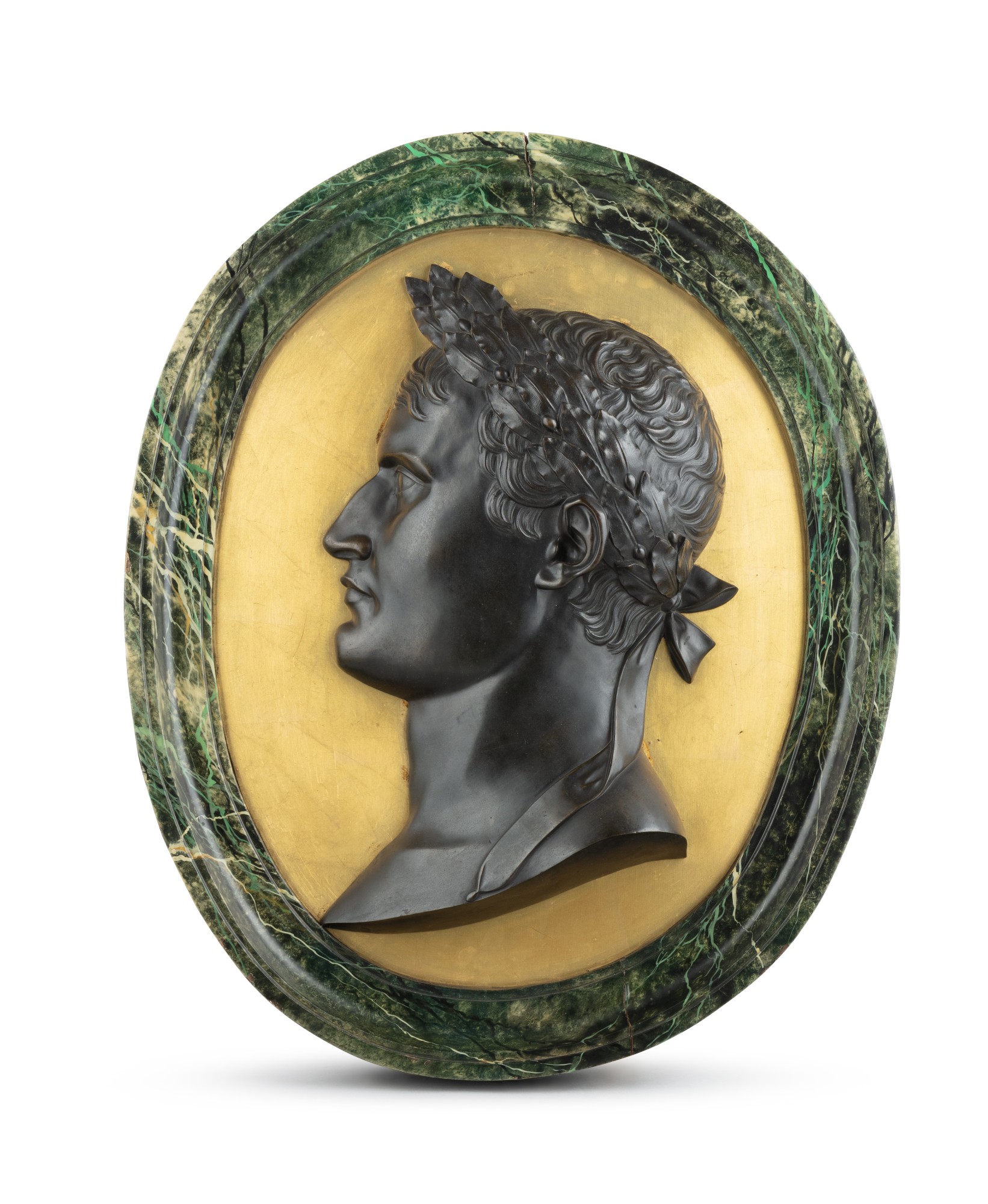 French, probably late 19th century, Profile of Napoleon with a laurel ...