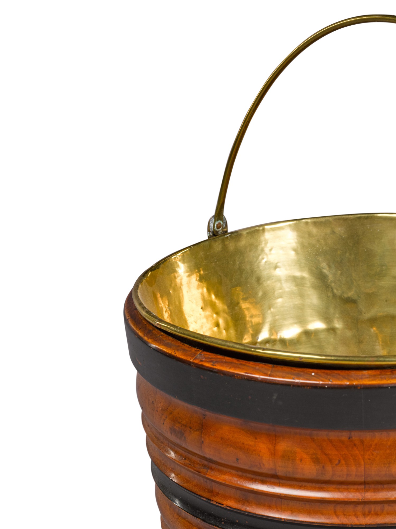A Dutch mahogany, ebony and copper peat bucket, early 19th century ...