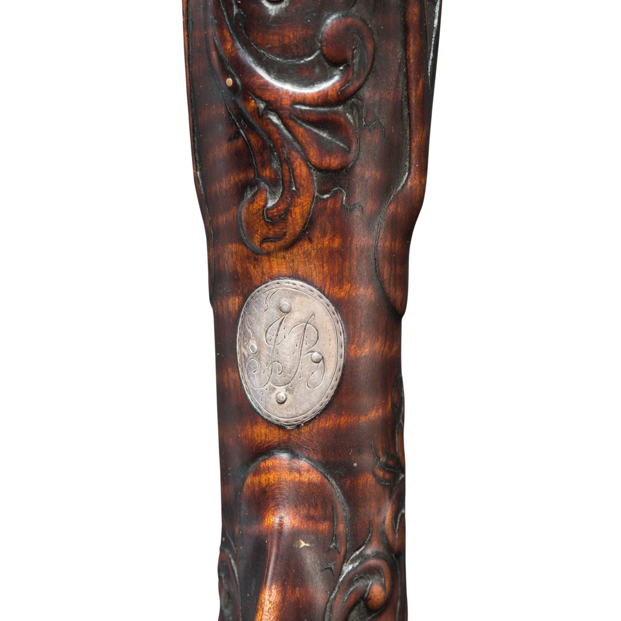 Very Fine and Extremely Rare Carved and Figured Maple, Engraved Brass ...