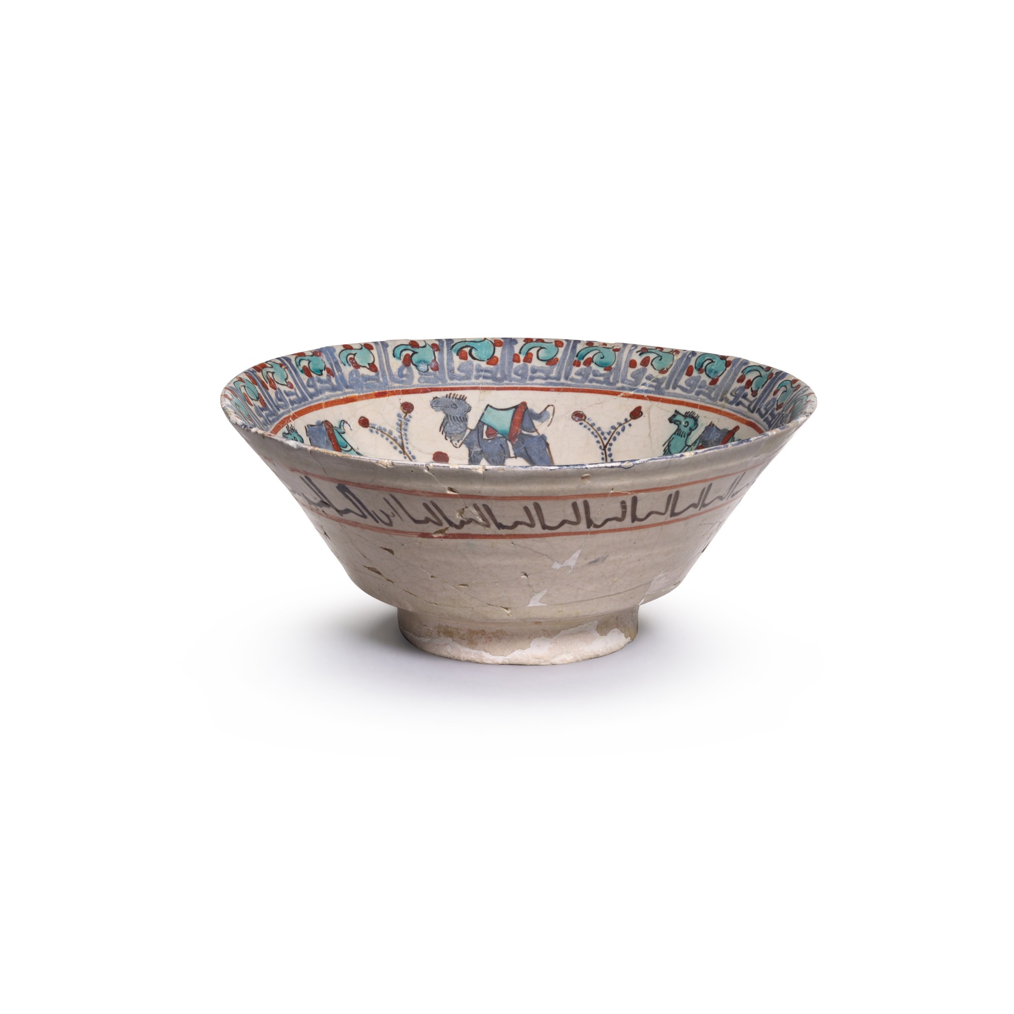 A fine minai pottery bowl depicting camels, Persia, late 12th-early ...