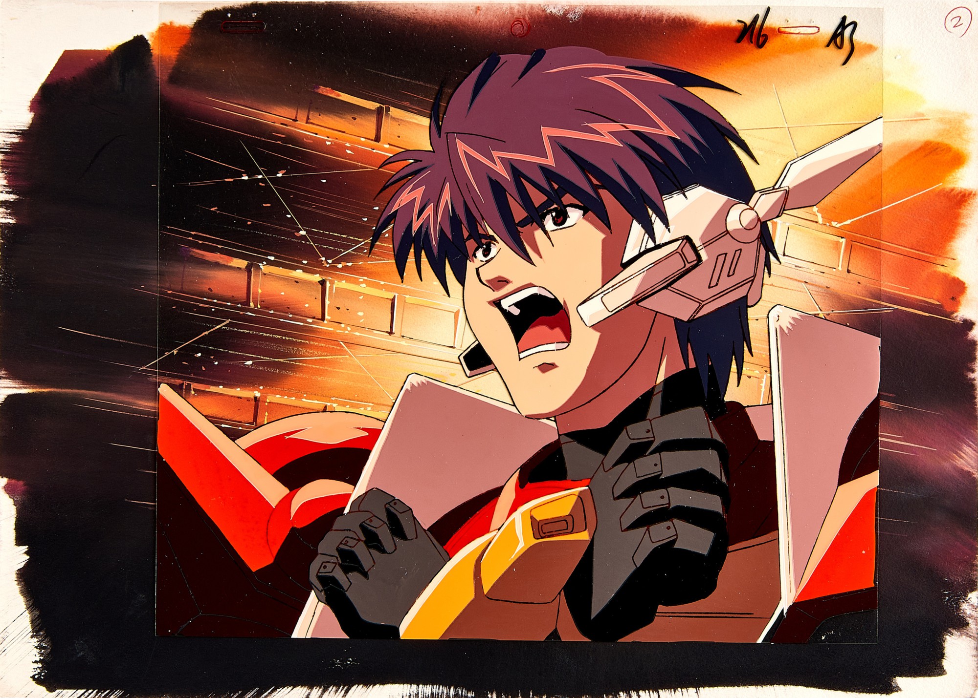 Main Character Animation Cel with Hand-painted Original Background ...