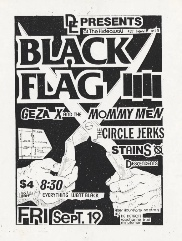 Raymond Pettibon Vintage Black Flag Concert Flyer Available For ...