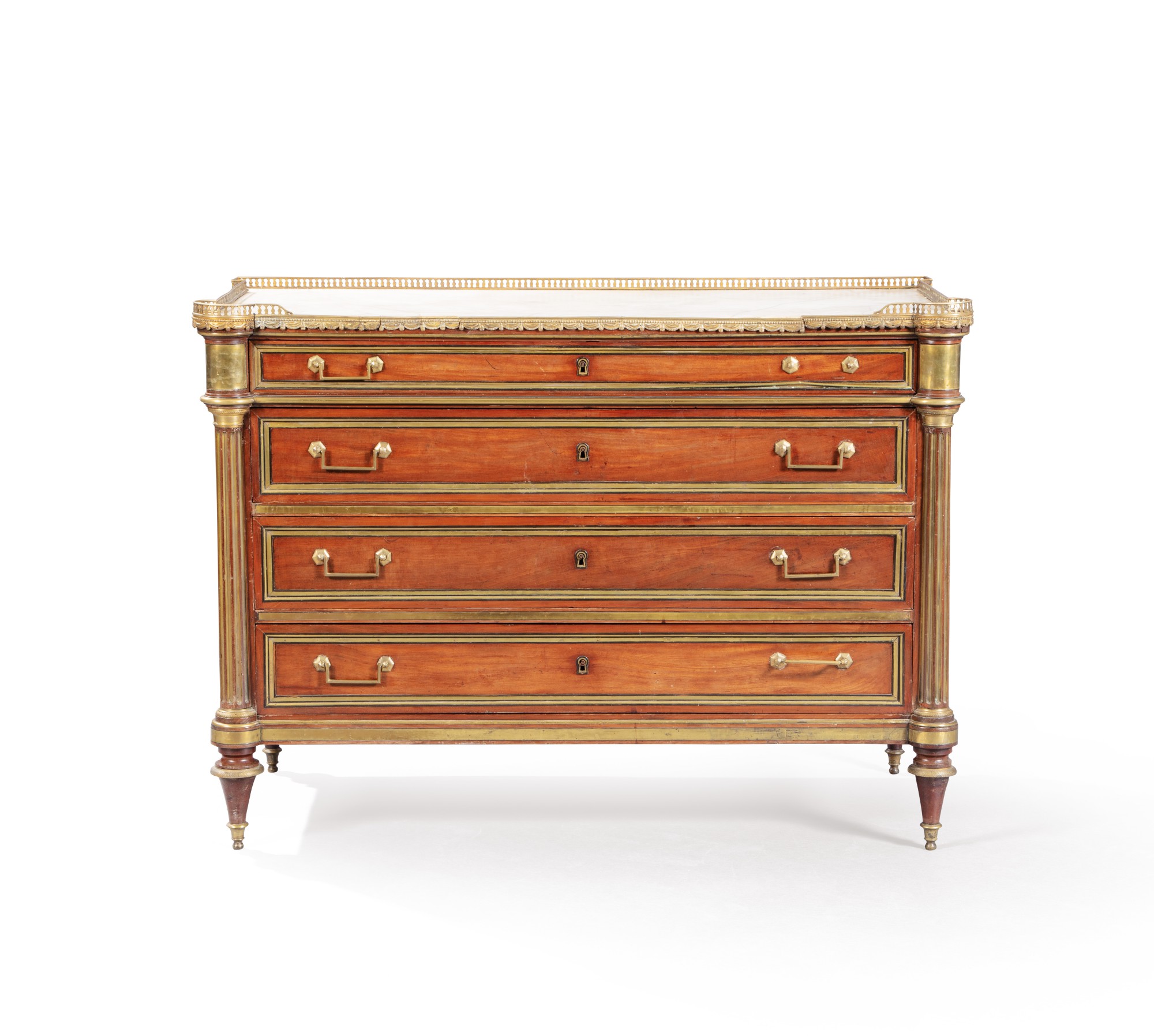 A Louis XVI gilt-brass and mahogany commode, in the taste of Bernard ...
