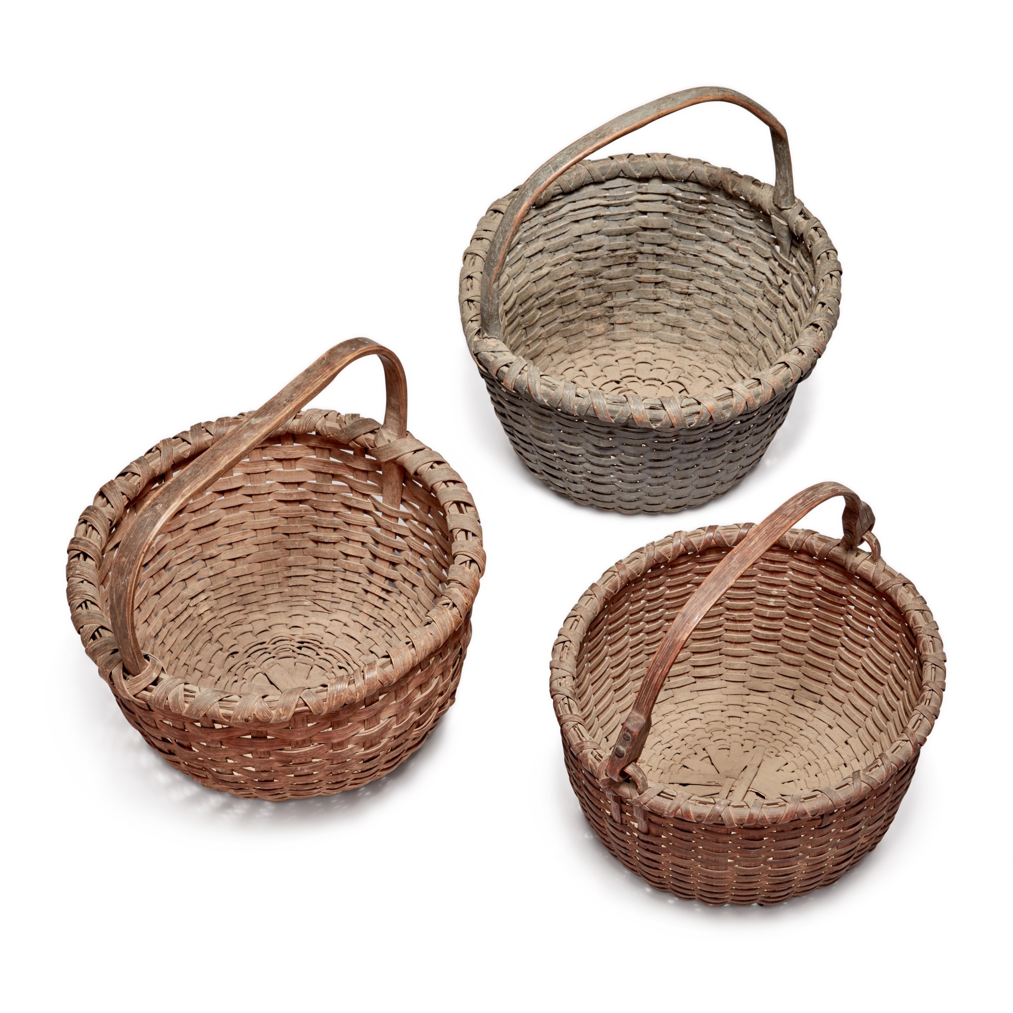 Set of Three American Circular Splint Baskets, Southeastern ...