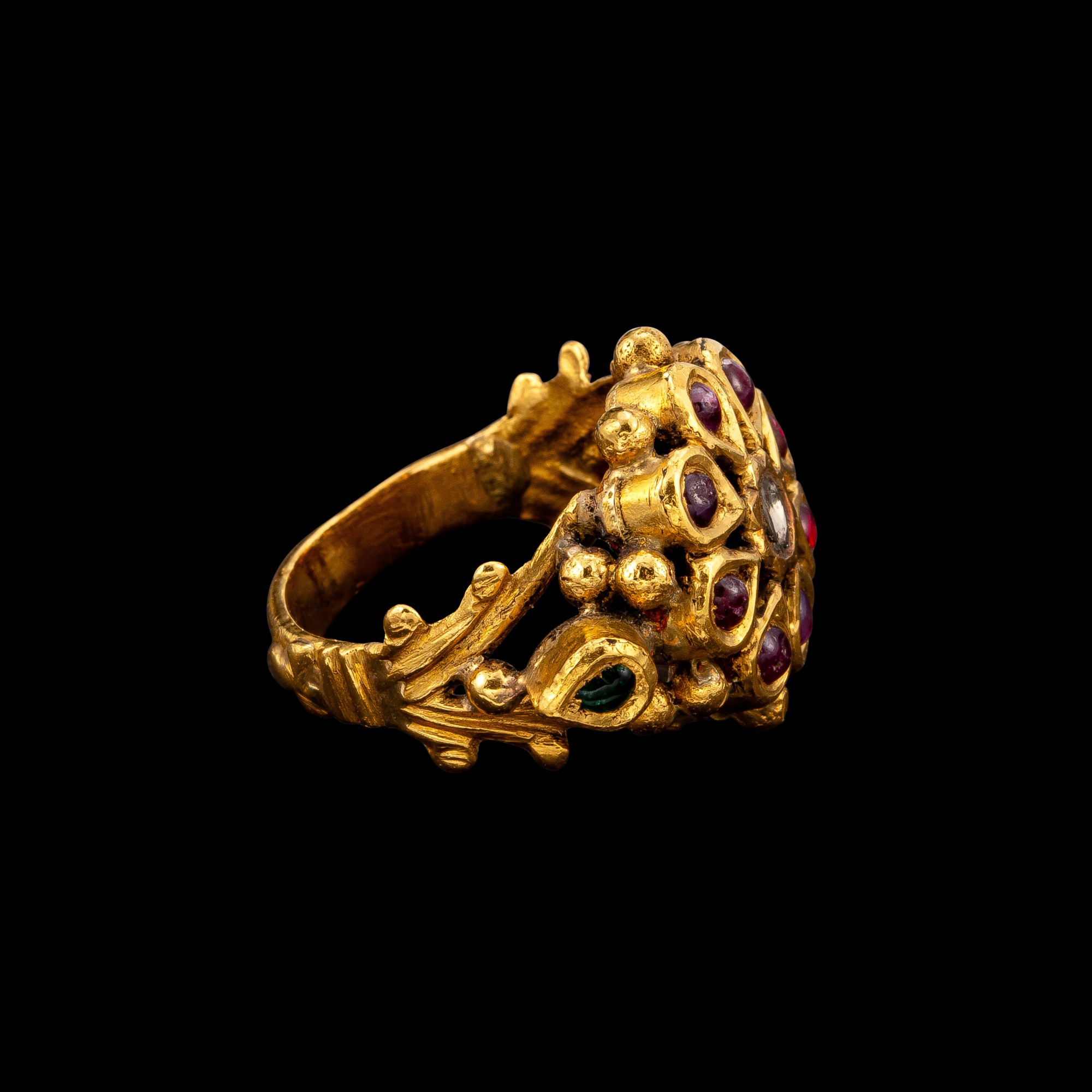 A gold, ruby and diamond 'floral' ring Mysore, South India, 19th ...