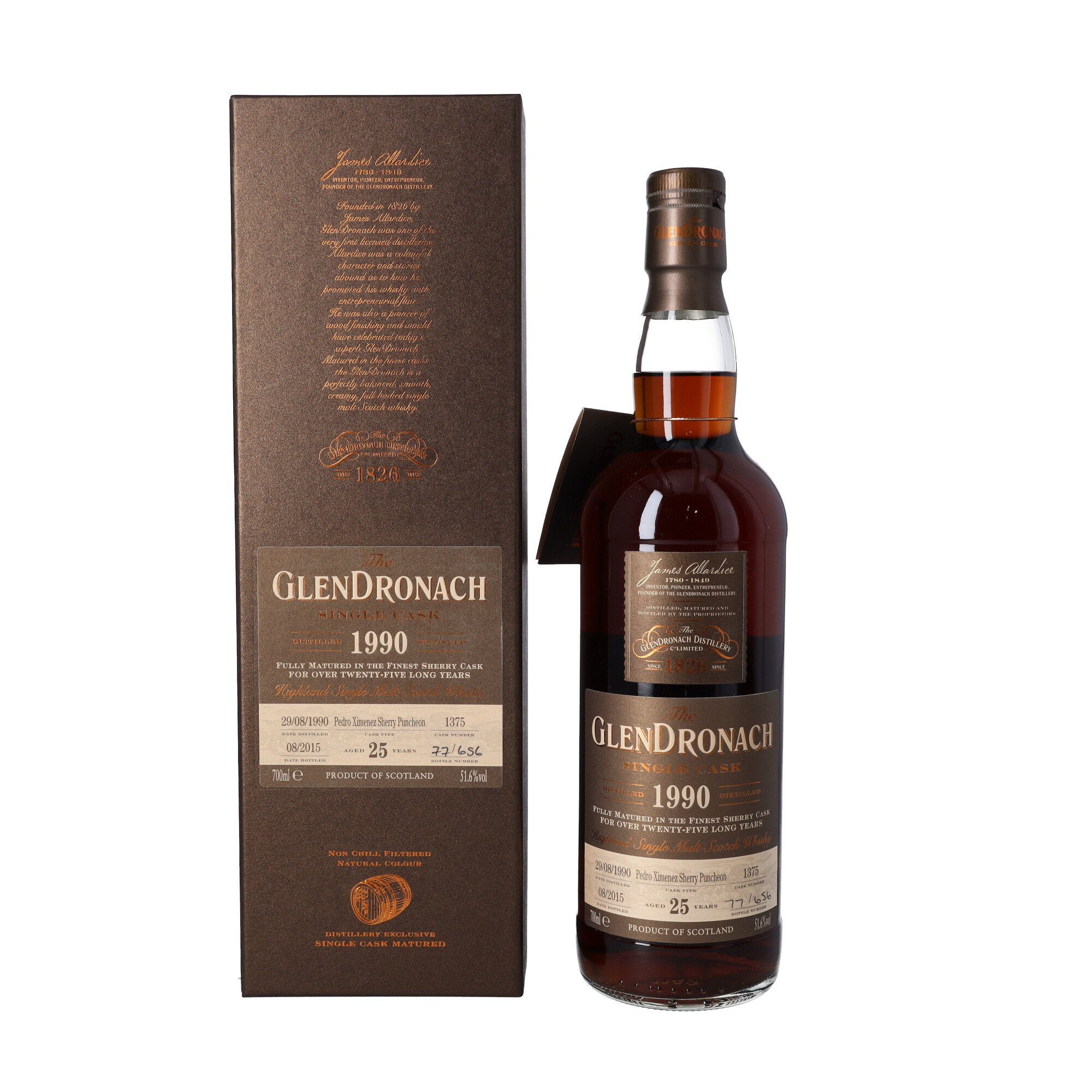 The Glendronach Single Cask 25 Year Old 51.6 abv 1990 (1 BT70) | Whisky ...