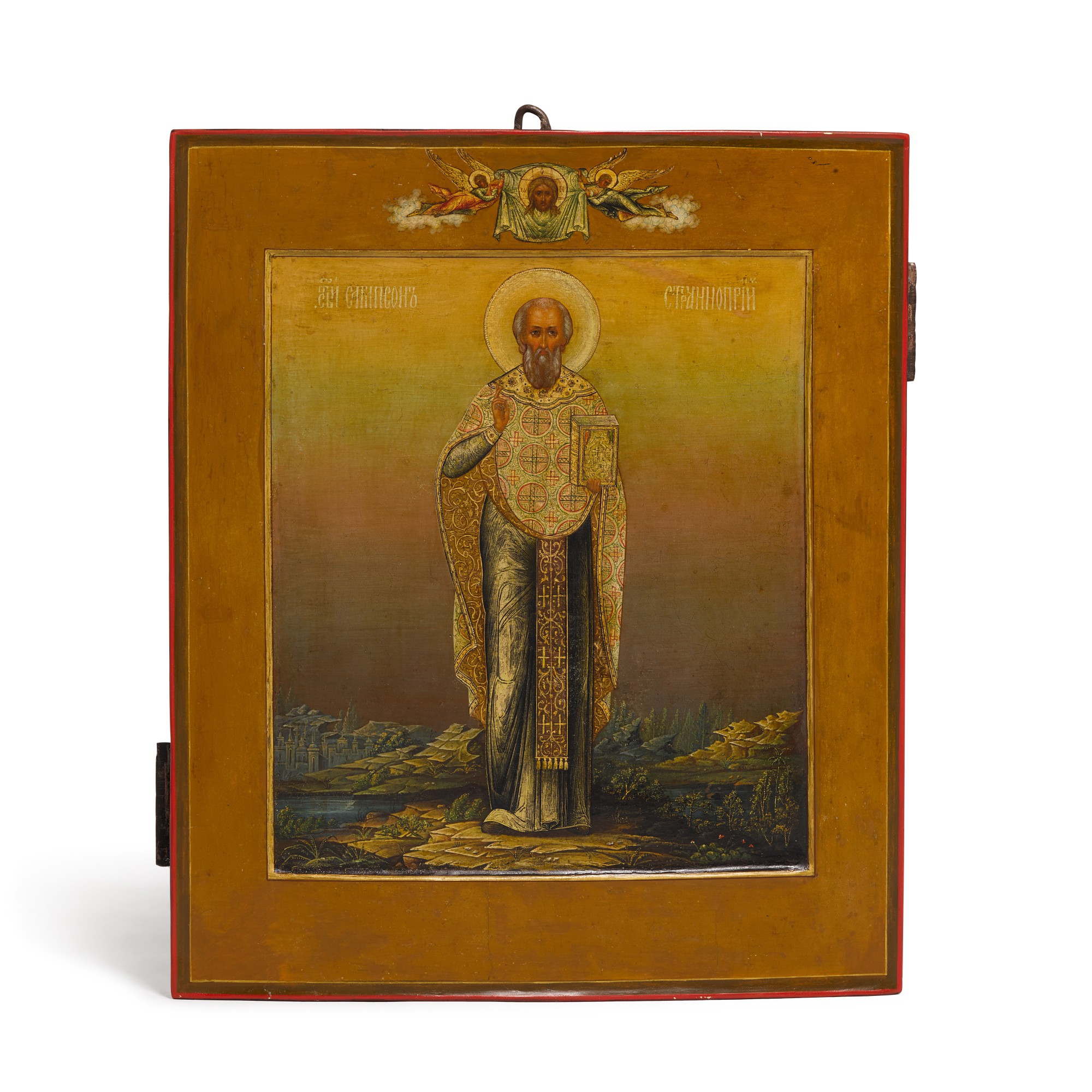 An icon of St Sampson Strannoprimets, attributed to the Dikariev ...