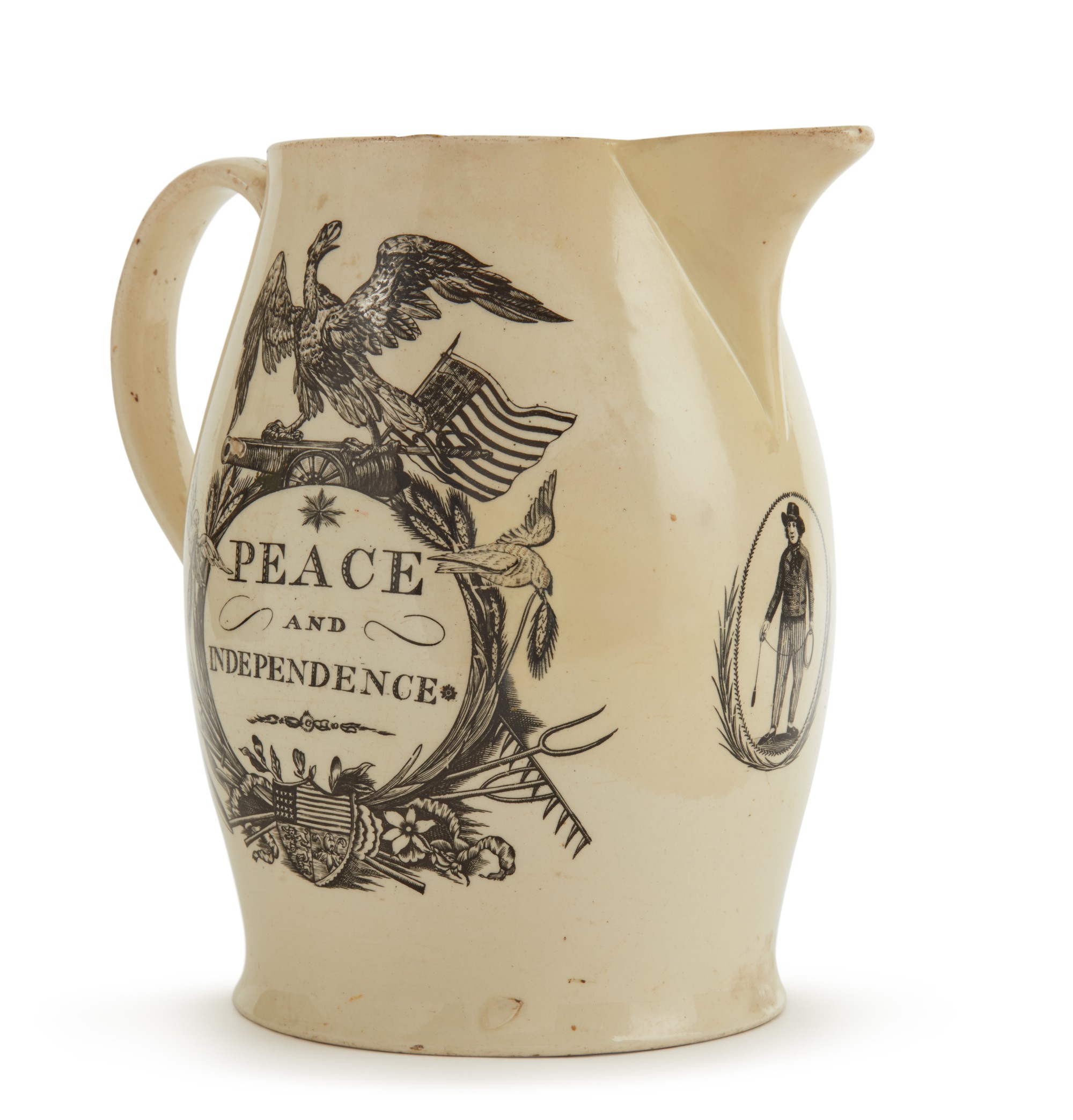 (American Revolution) | A rare transferware jug, celebrating the newly ...
