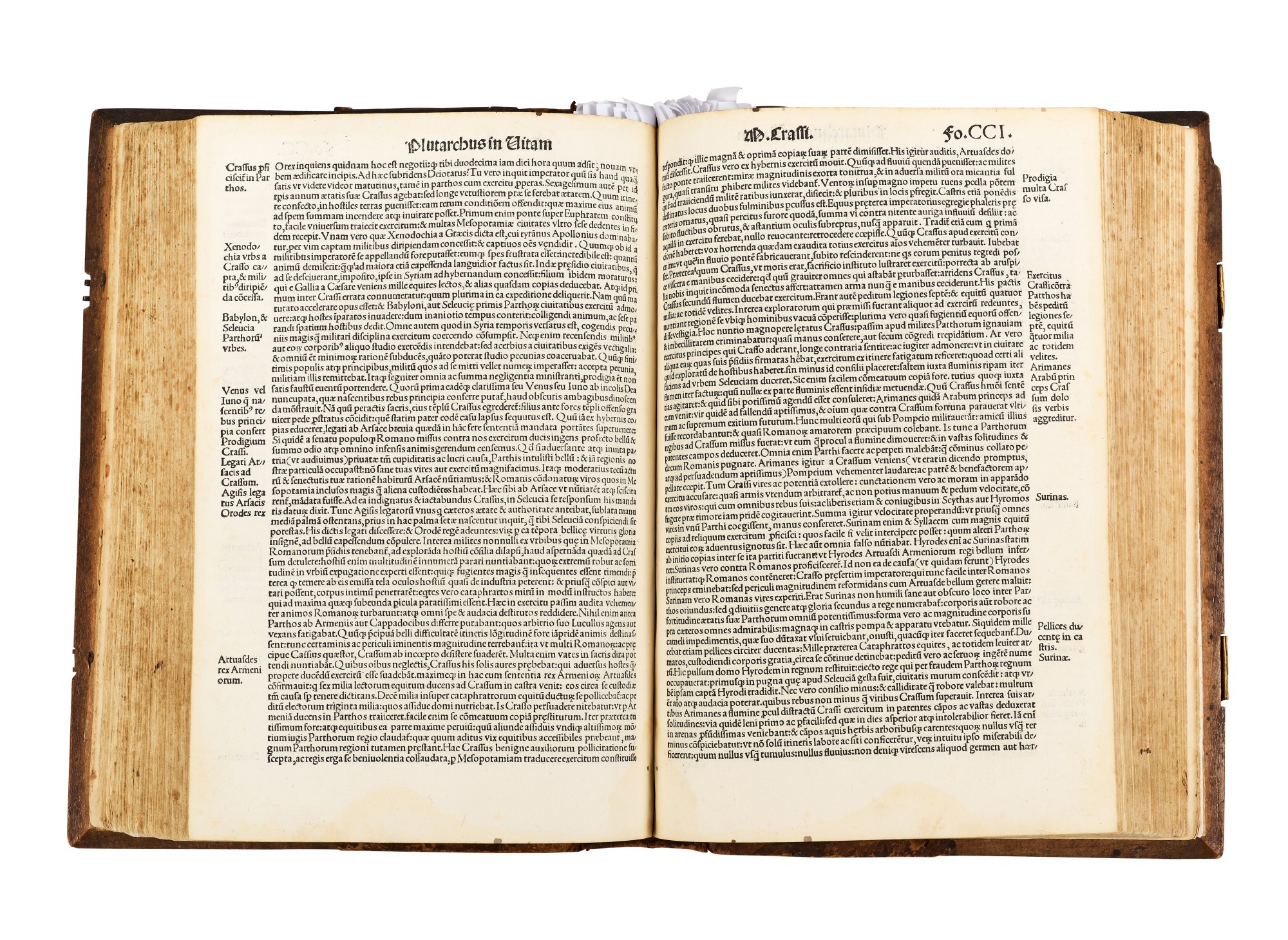 Plutarchus, Vitae, Venice, 1516, German half calf over wooden boards ...