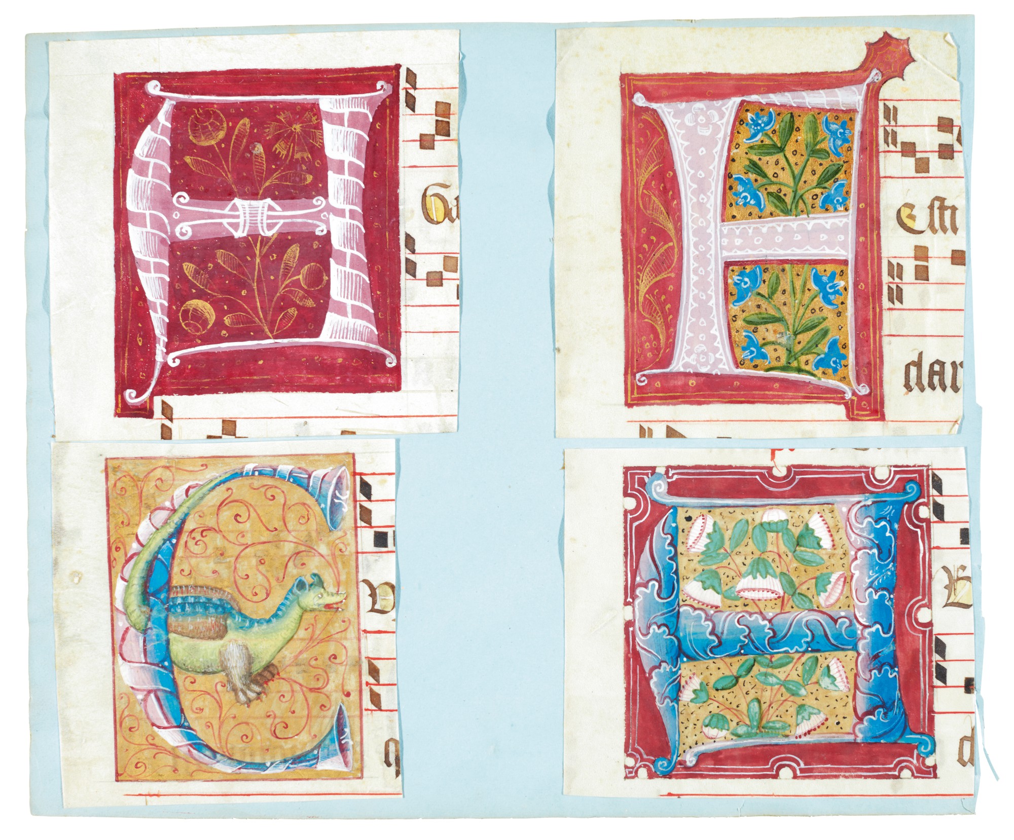 Seven illuminated initials from an Antiphonary, in Latin [France (Paris ...