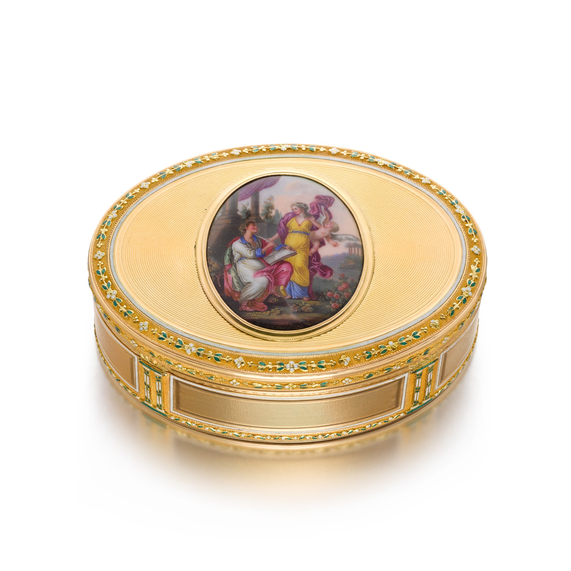 A gold and enamel snuff box, probably Hanau, circa 1790 | Barnebys