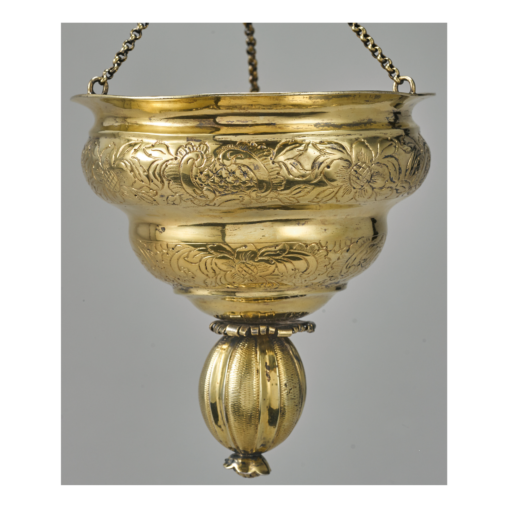 THE SASSOON SILVER-GILT HANGING SABBATH LAMP, MARKED IR, PROBABLY FOR ...