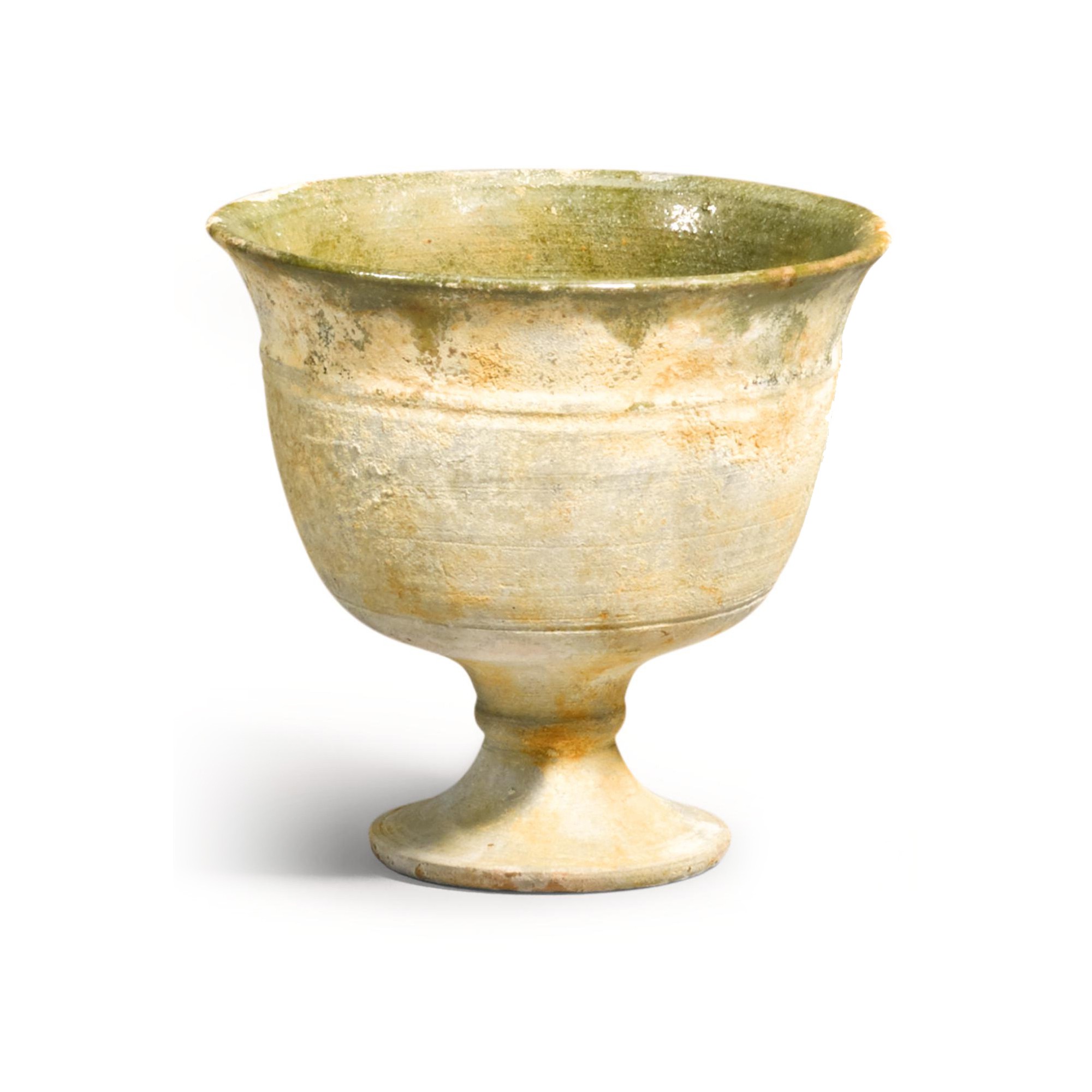 A GREEN-GLAZED STEM CUP SUI DYNASTY | 隋 綠釉高足盃 | Important Chinese Art ...