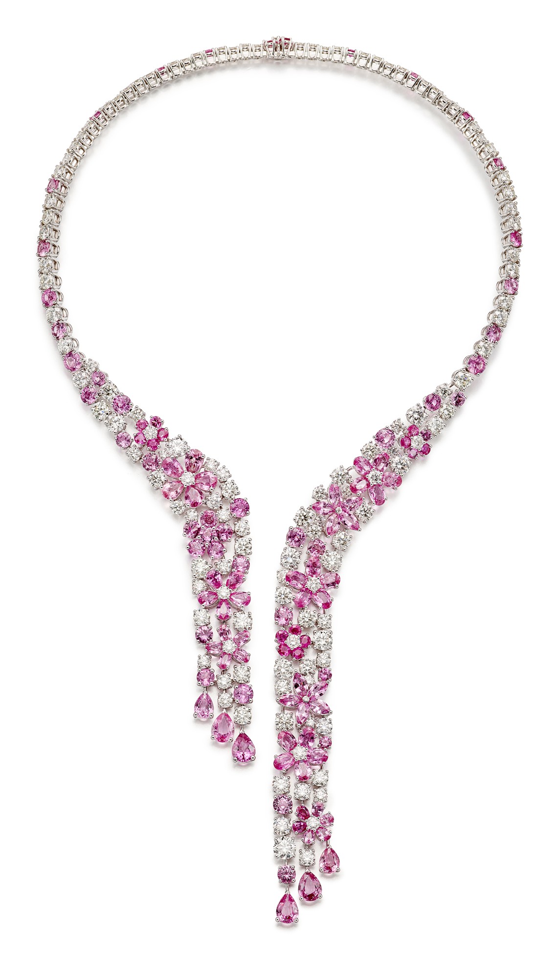 GRAFF | PINK SAPPHIRE AND DIAMOND NECKLACE | 格拉夫 | 粉紅剛玉 配 鑽石 項鏈 ( 粉紅剛玉及 ...