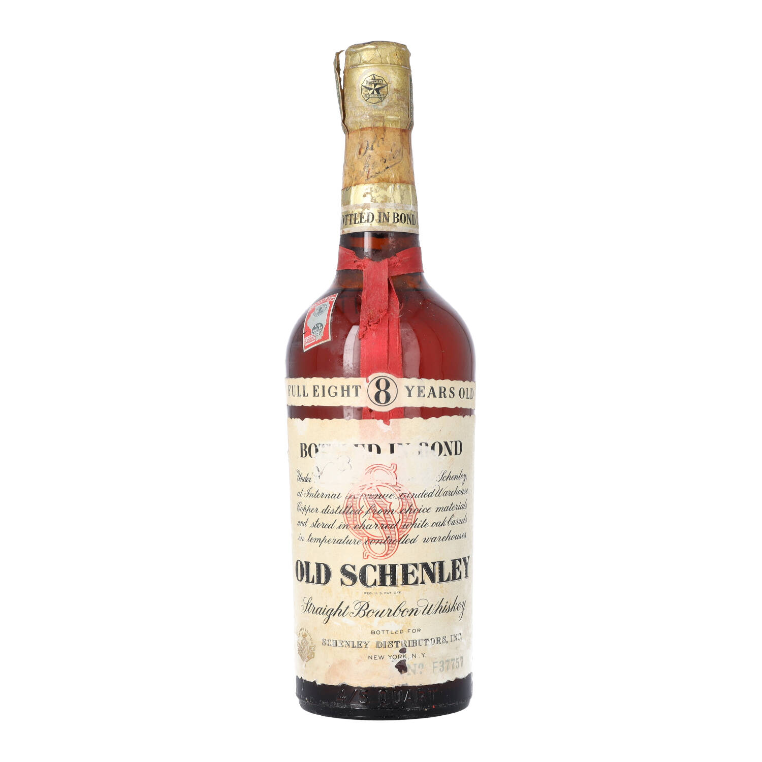 Old Schenley 8 Year Old Bottled In Bond 100 proof 1942 (1 BT75 ...
