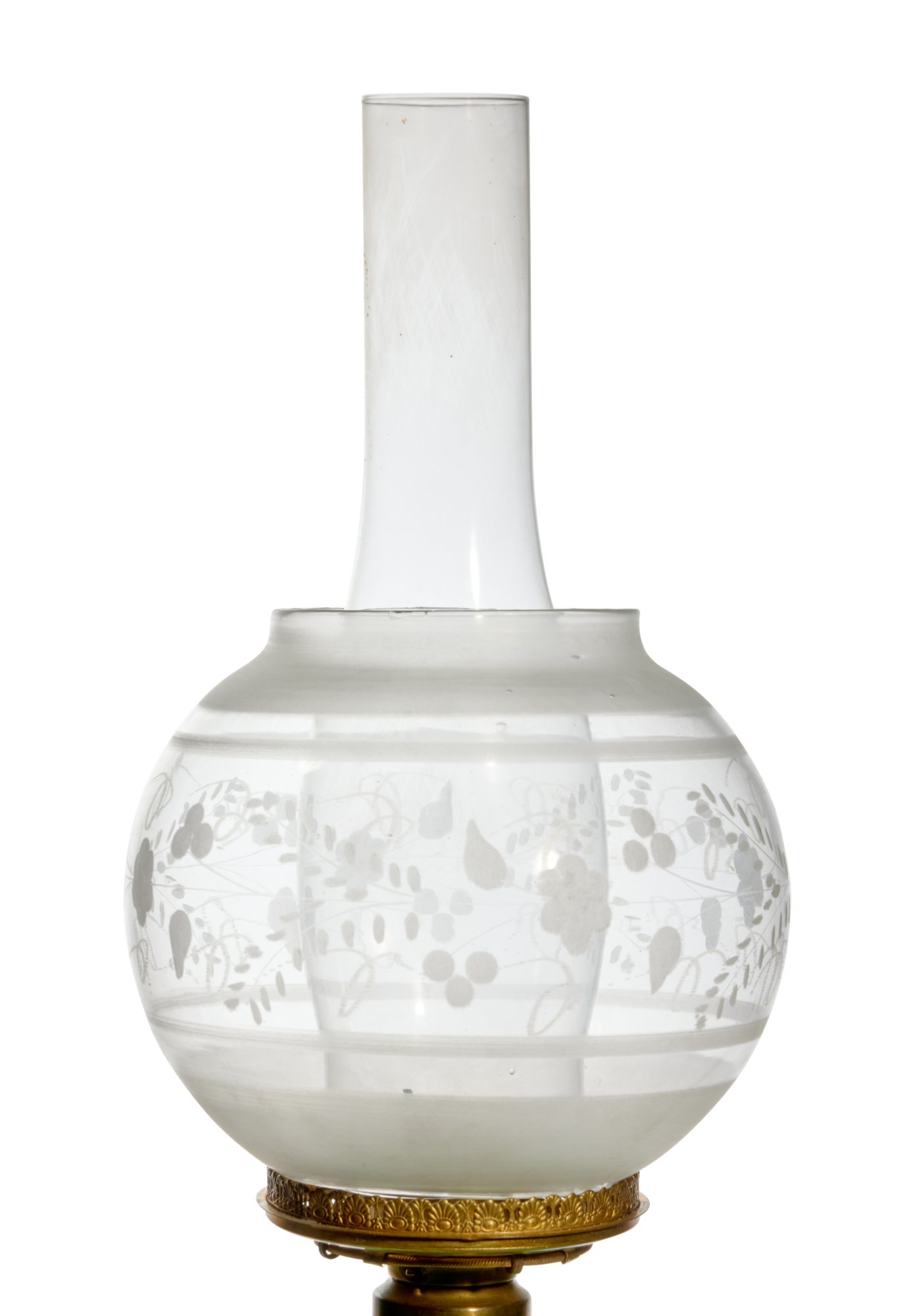 A Gilt-Decorated Green Opaline Fluid Lamp, Manhattan Brass Company ...