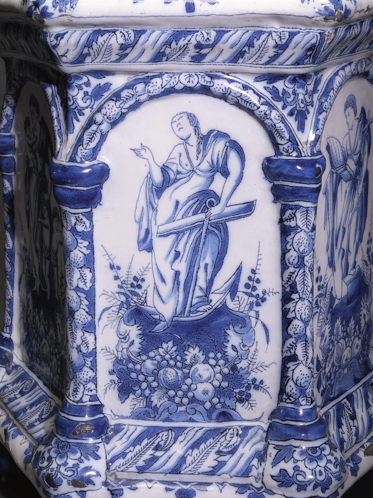 A Dutch Delft flower pyramid or tulipière, 1687-1701, Adrianus Kocx, De ...