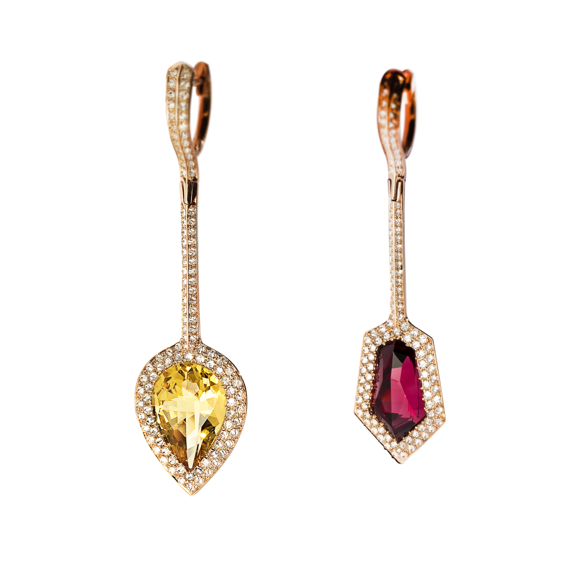 Nigel O'Reilly Rose Gold, Garnet, Beryl And Diamond Jack And Queen ...