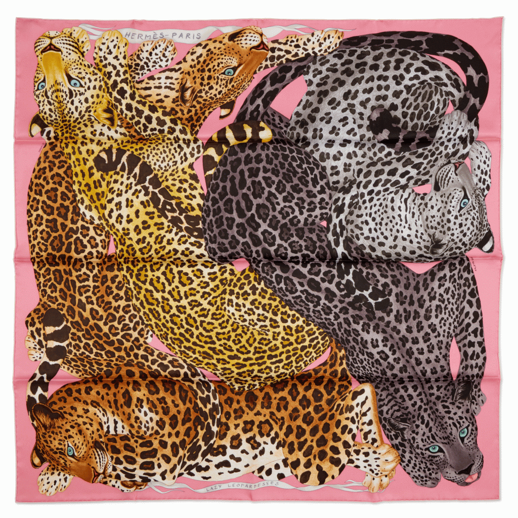 Multicolor Silk Lazy Leopardesses Scarf 90 | Handbags & Accessories ...