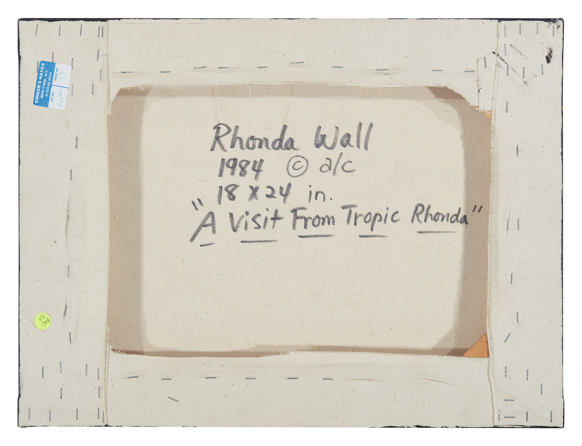 RHONDA WALL | A VISIT FROM TROPIC RHONDA | Dear Keith: Works from the ...