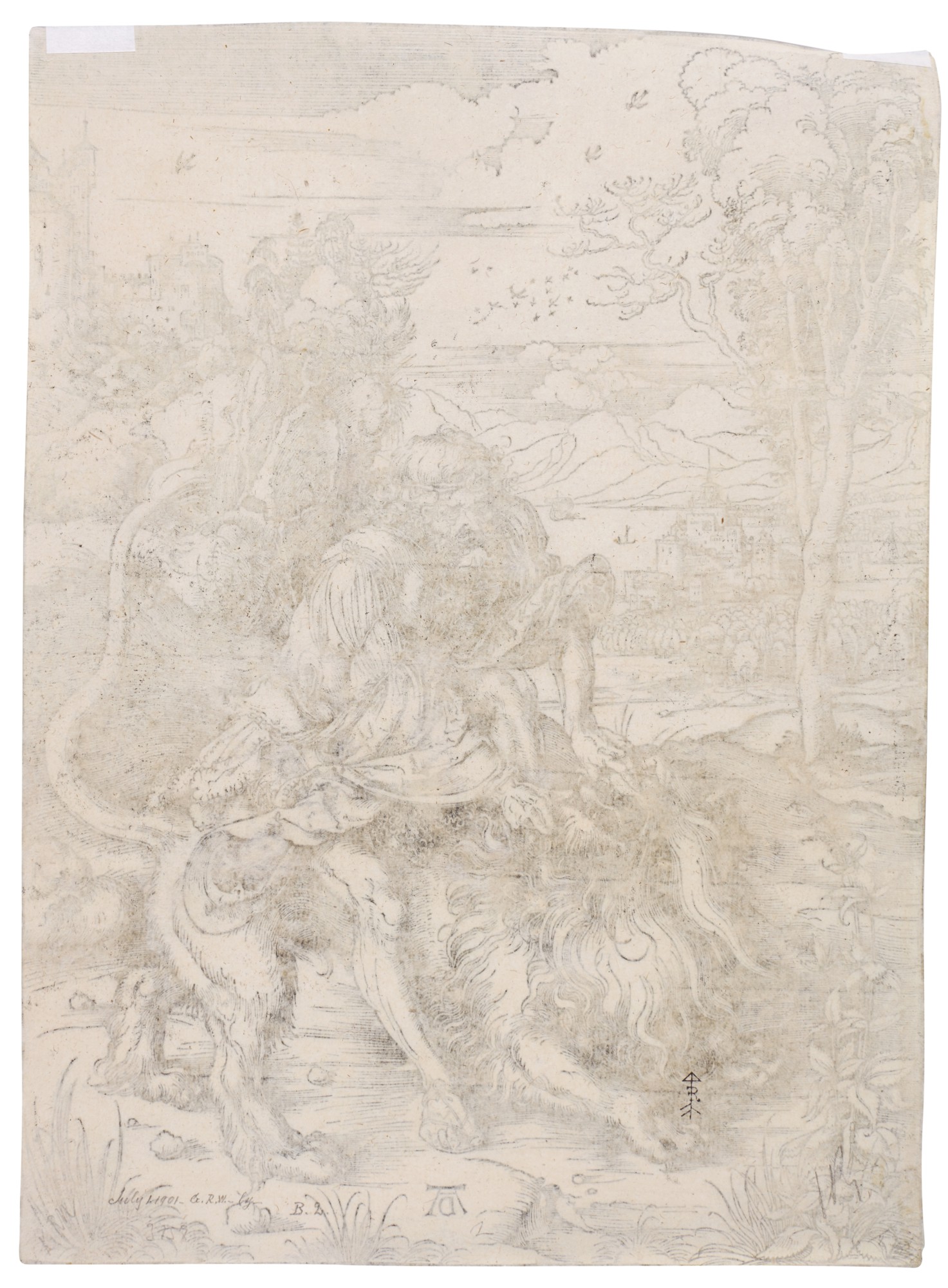 Samson Fighting with the Lion (B. 2; M., Holl. 107) | Old Master Prints ...