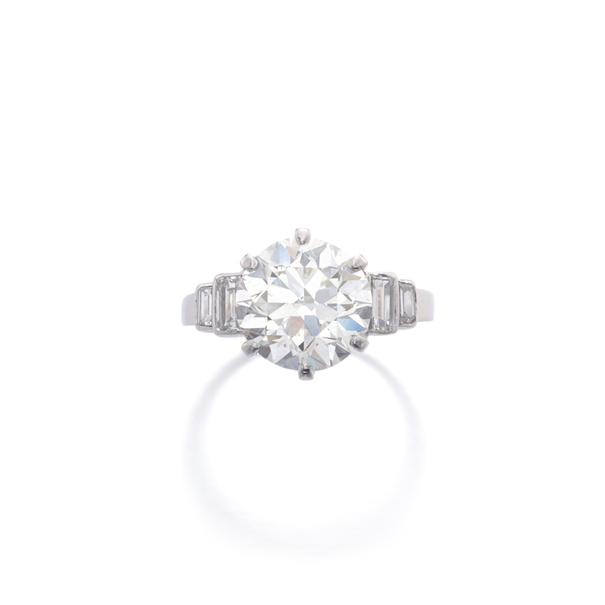 Platinum And 4.71ct Round Brilliant Cut Diamond Engagement Ring ...